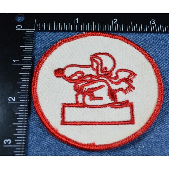 Original NOS 70s Vintage Peanuts SNOOPY 3" Patch Red … - Gem