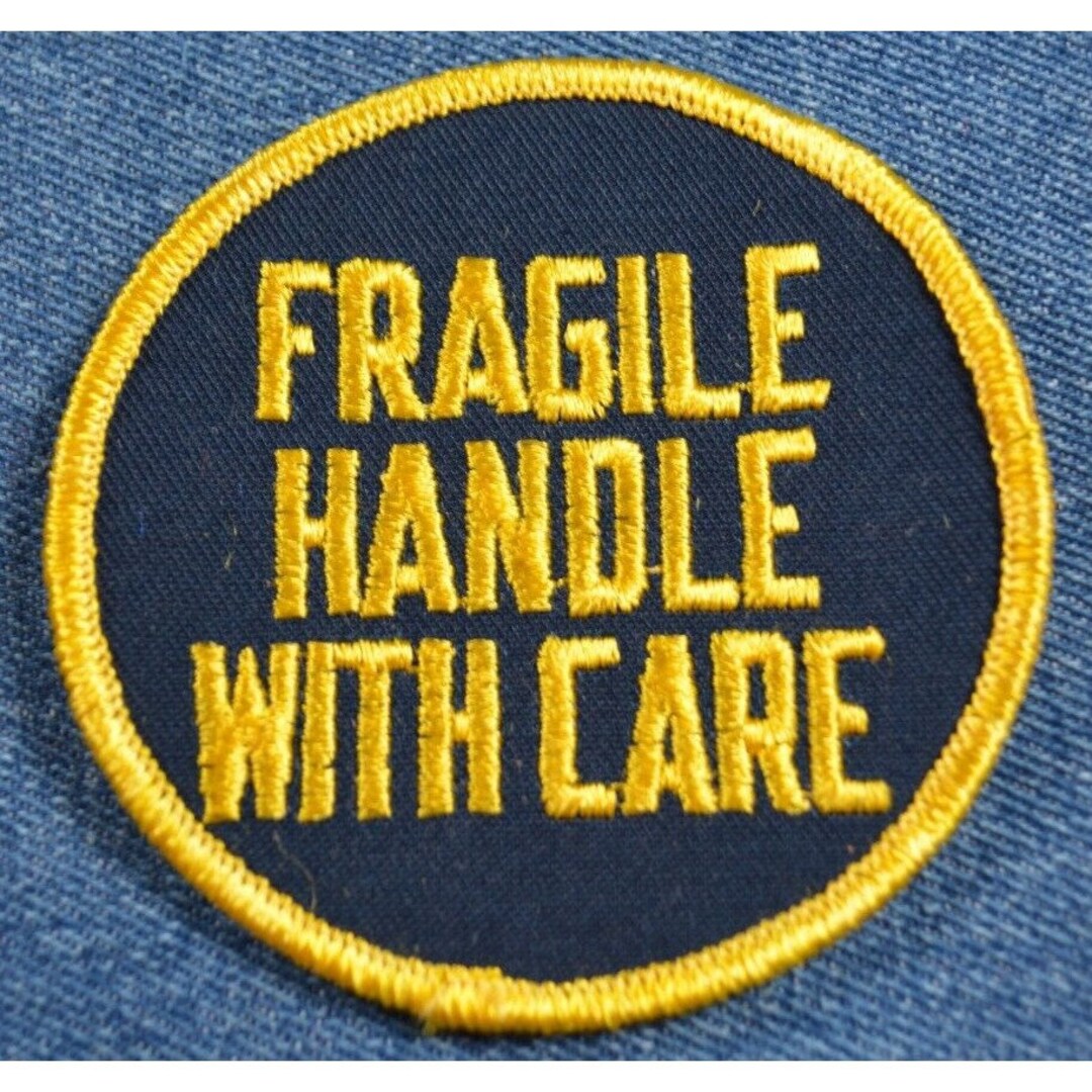 Vintage 70s NOS Original Fragile Handle With Care 3 Patch Funny Humor Novelty - Etsy