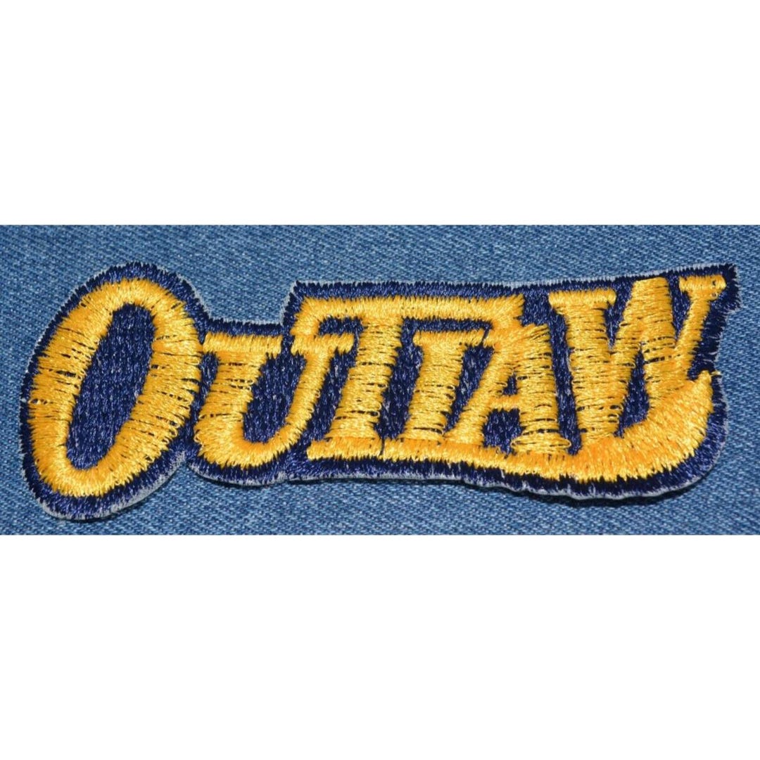 Original NOS Vintage 70s OUTLAW 5" Patch Iron-on Bandit Biker Cowboy ...