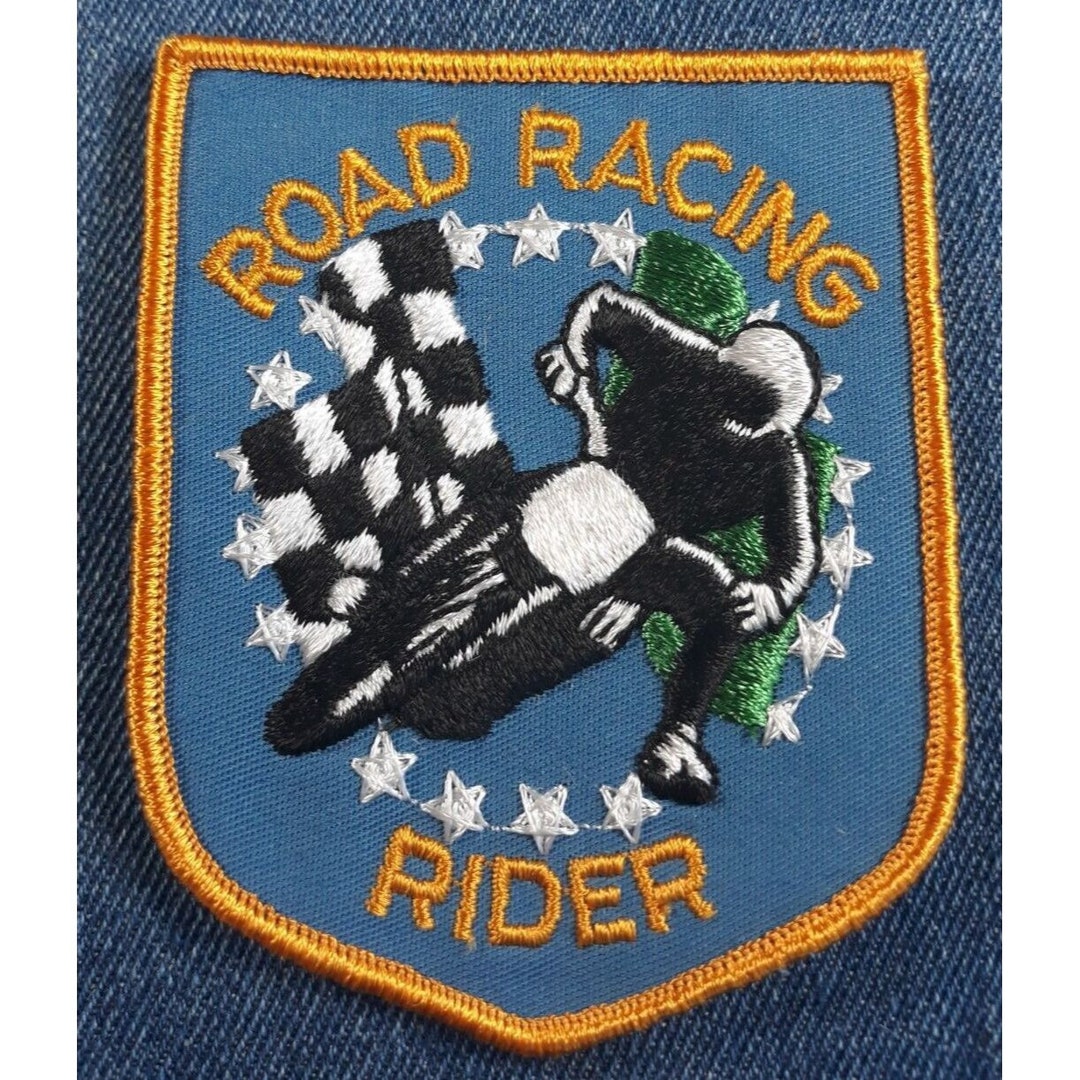 NOS 70s Original Vintage Road Racing Rider Patch Motorcycle Hog Dirt ...