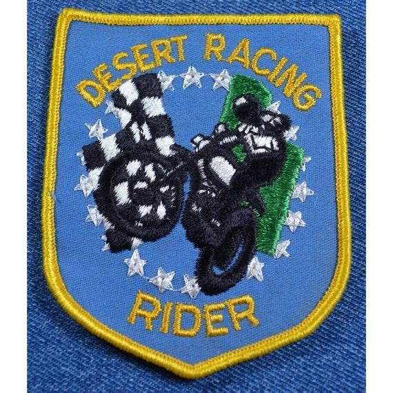Original NOS 70s Vintage Desert Racing Rider 4" Patch… - Gem
