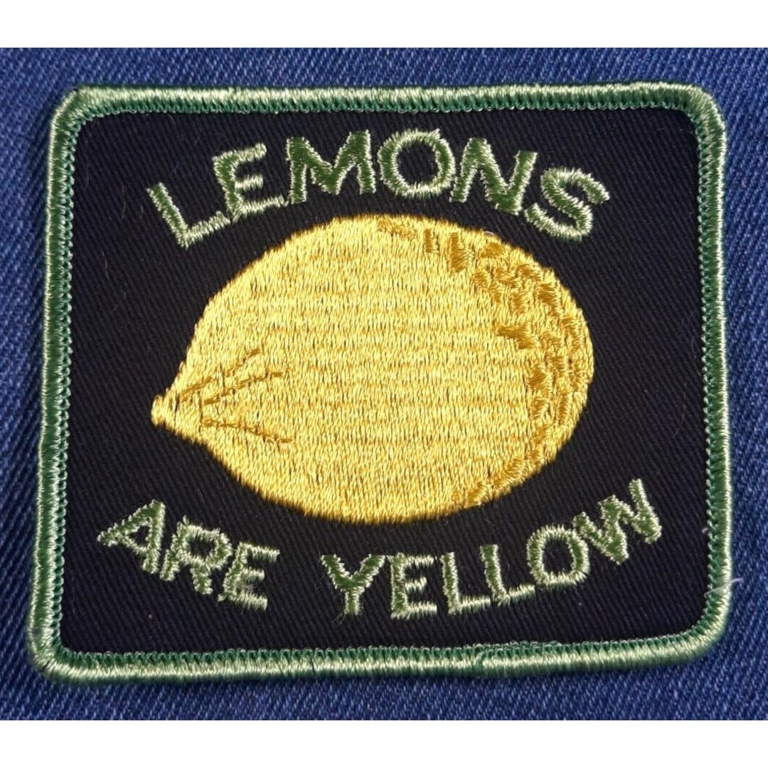 NOS 70s Original Vintage Lemons Are Yellow Patch Funny Humor Hippie ...