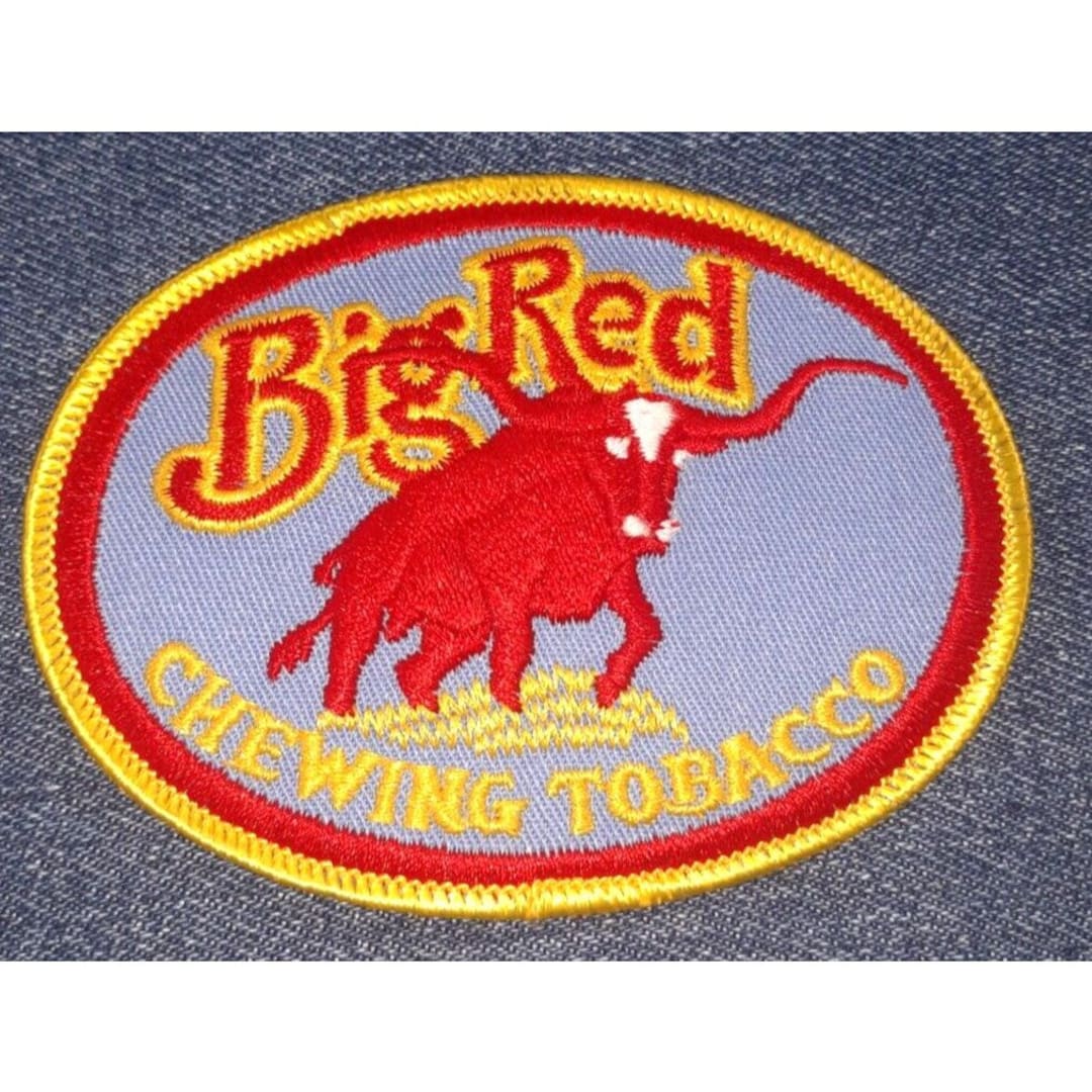 NOS Original 70s Vintage Big Red Chewing Tobacco 4" Patch Dip Snuff ...
