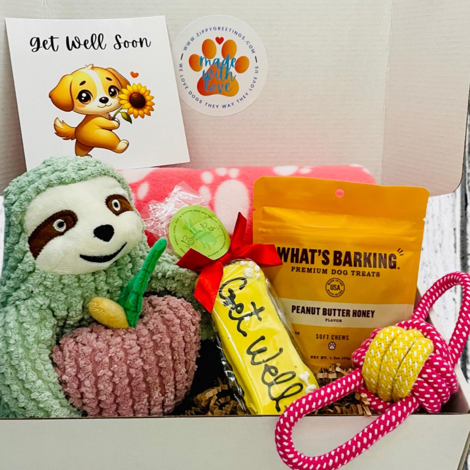 Slothful Get Well Pup Box, Small-med Dog, Get Well Dog, Dog Care ...
