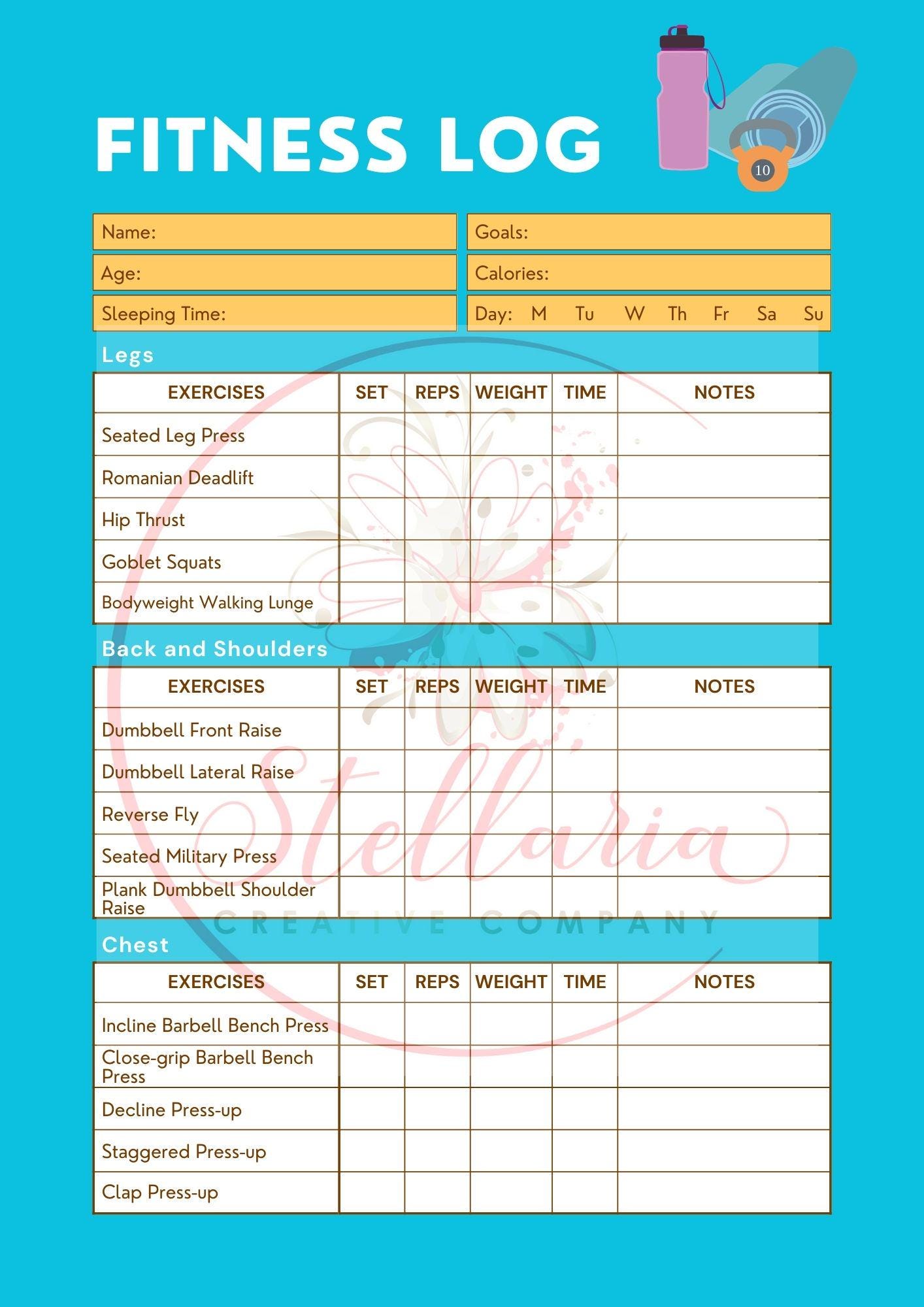 All-in-one Fitness Organizer: 2025 Calendar, Workout Tracker, Product ...