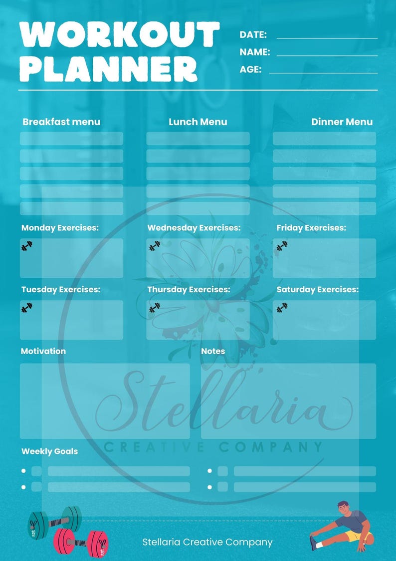 All-in-one Fitness Organizer: 2025 Calendar, Workout Tracker, Product ...