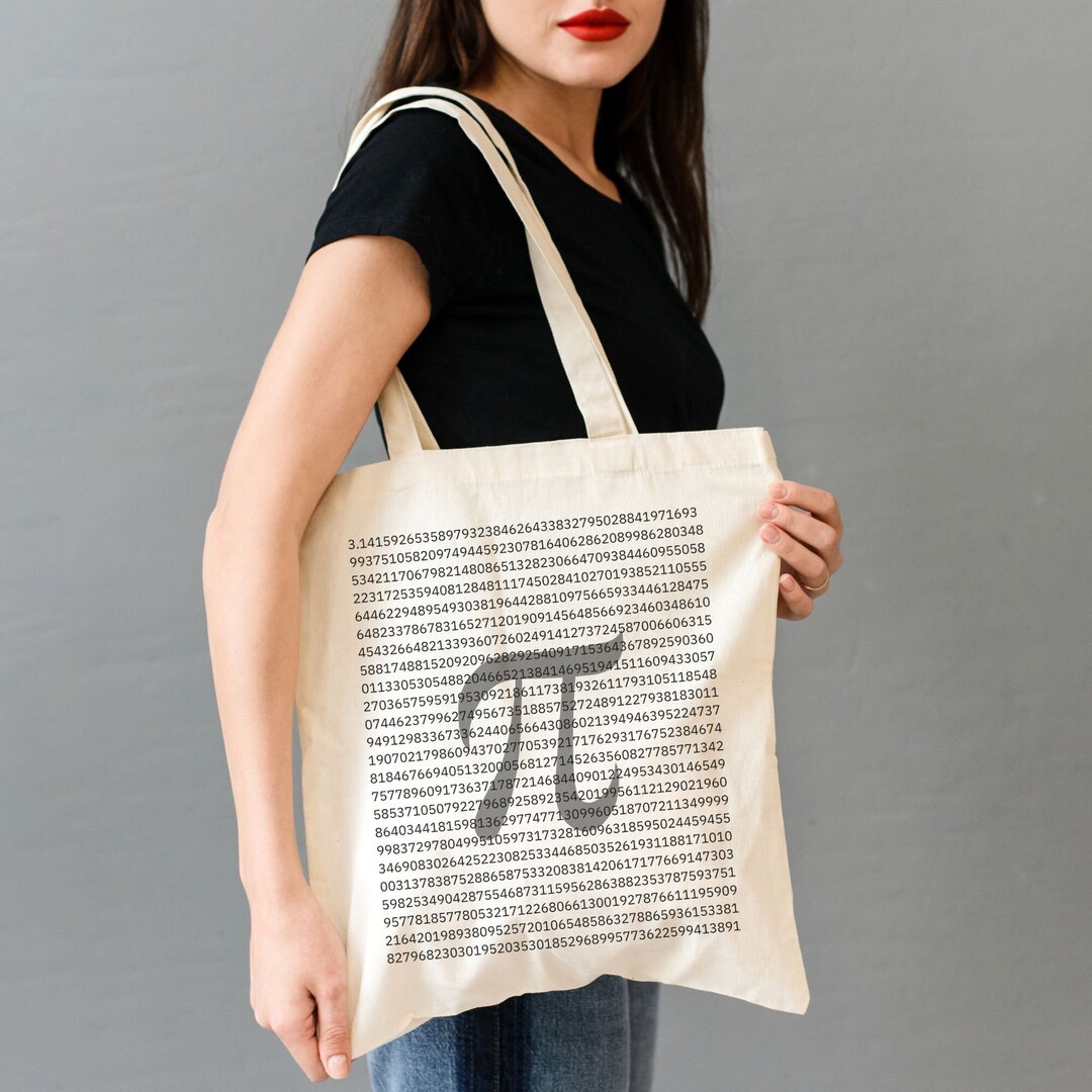 Pi Symbol Digits Tote Bag Math Teacher Canvas Bag Gift for Nerd Geek ...