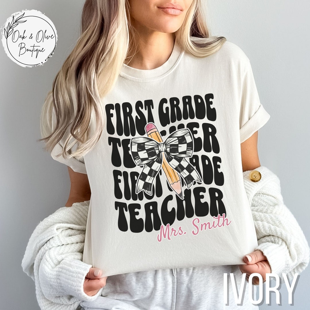 Personalized Back to School First Grade Teacher T-shirt, Matching Grade ...