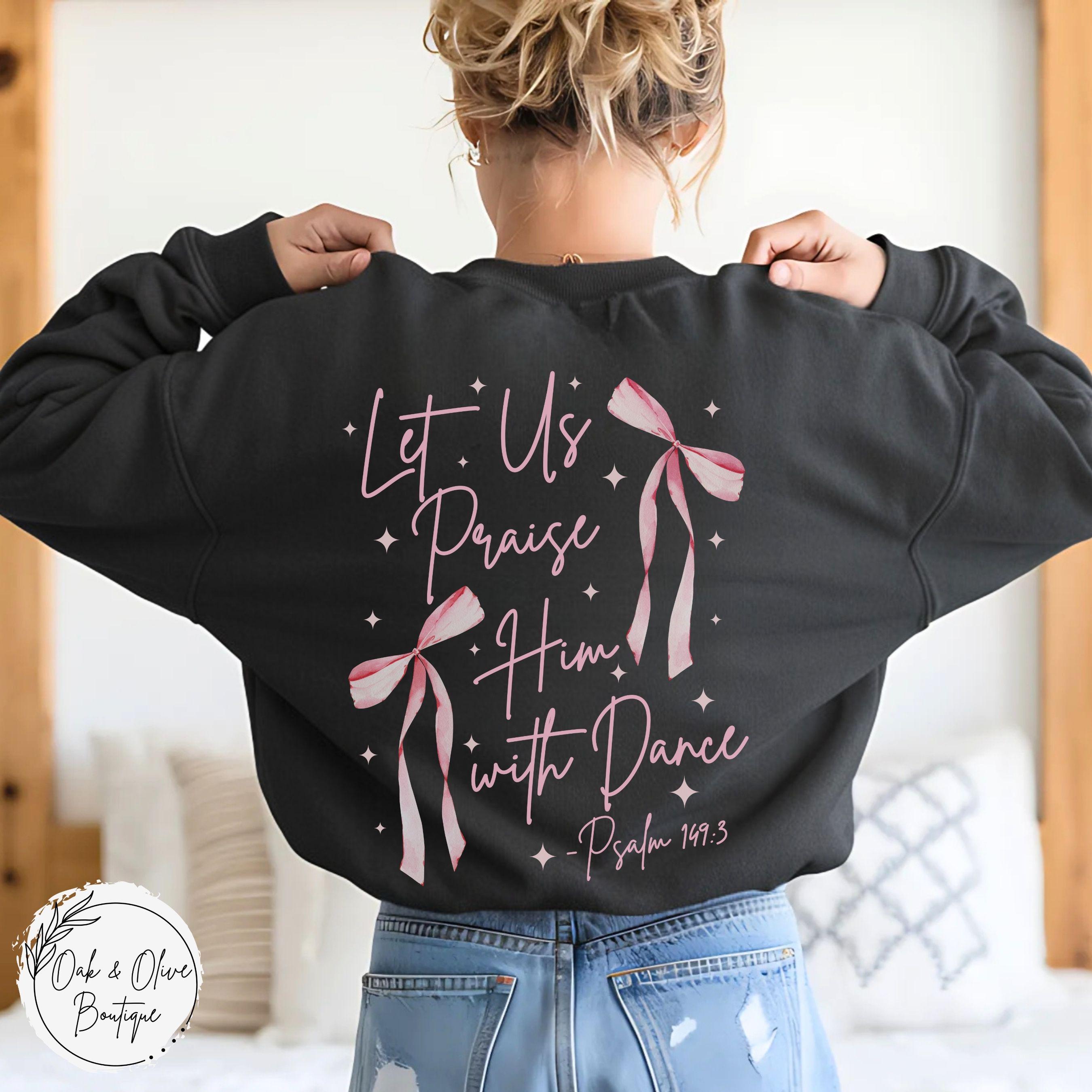 Personalized Dance Bow Sweatshirt, Custom Coquette Dancer Sweatshirt ...