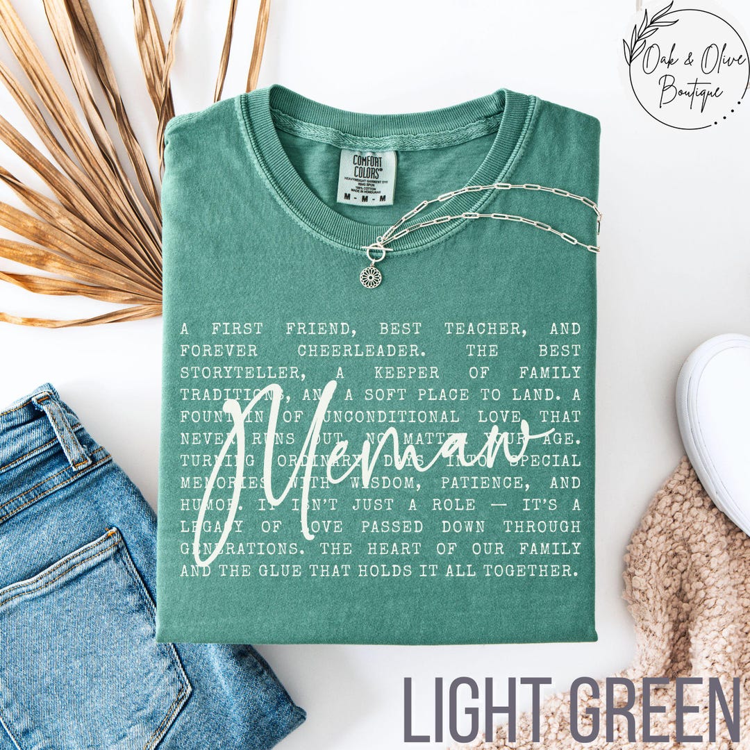 Comfort Colors® Memaw Shirt, Cute Trendy Memaw Definition Tee, Mothers ...