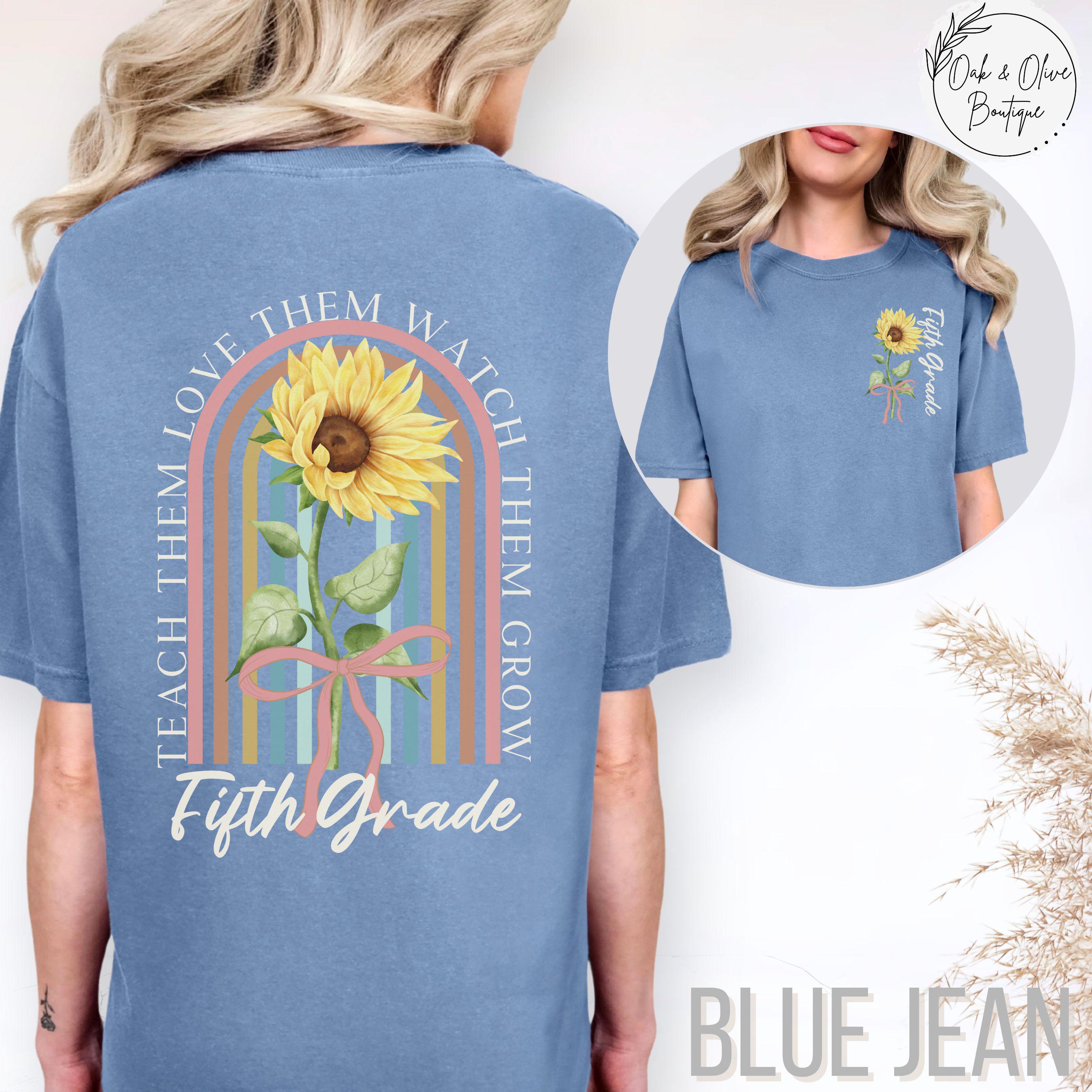 Fifth Grade Teacher Back to School Shirt, Comfort Colors® Sunflower 5th ...