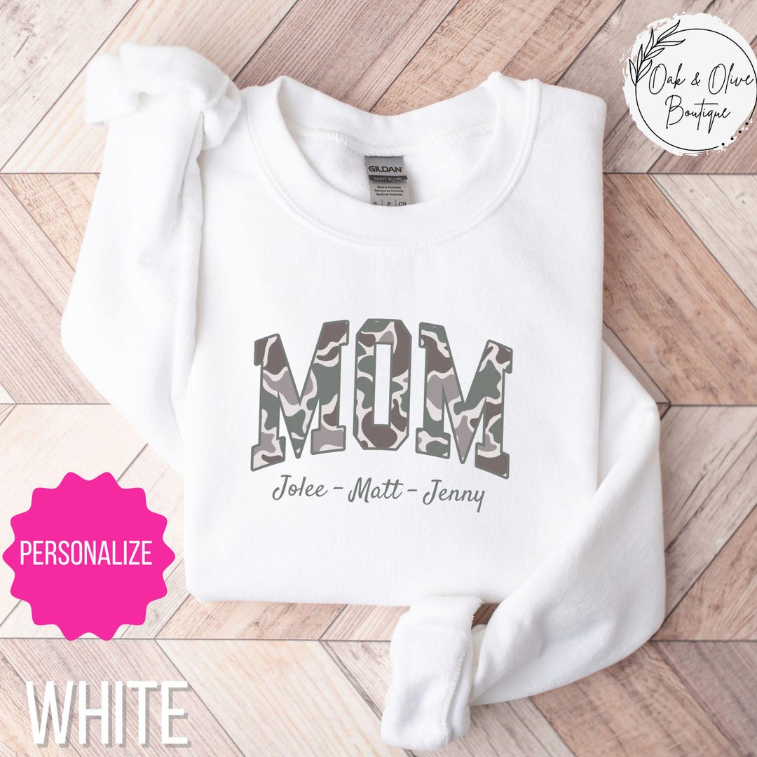 Personalized Hunting Mom Camo Sweatshirt, Hunting Wife Shirt, Camo ...