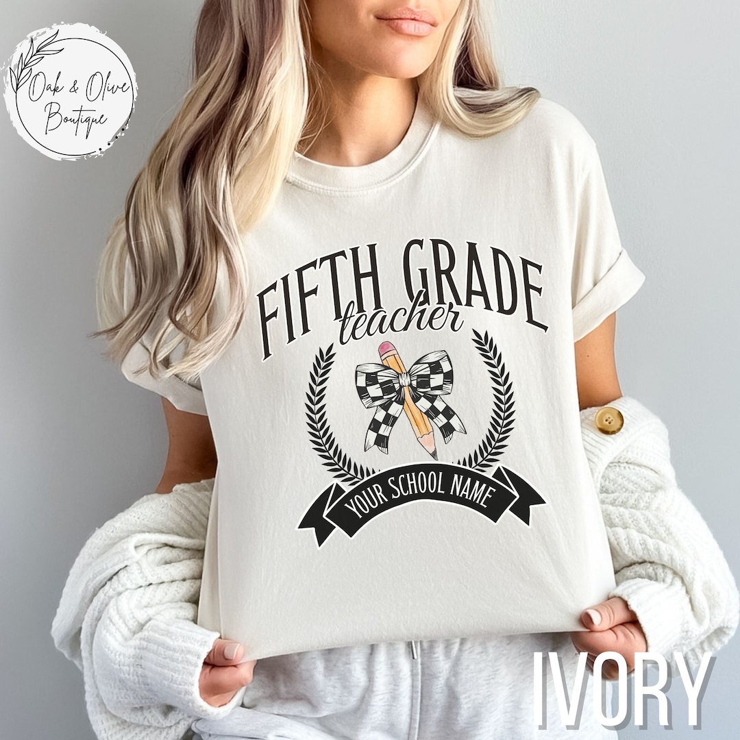 Personalized Back to School Fifth Grade Teacher T-shirt, Matching Grade ...