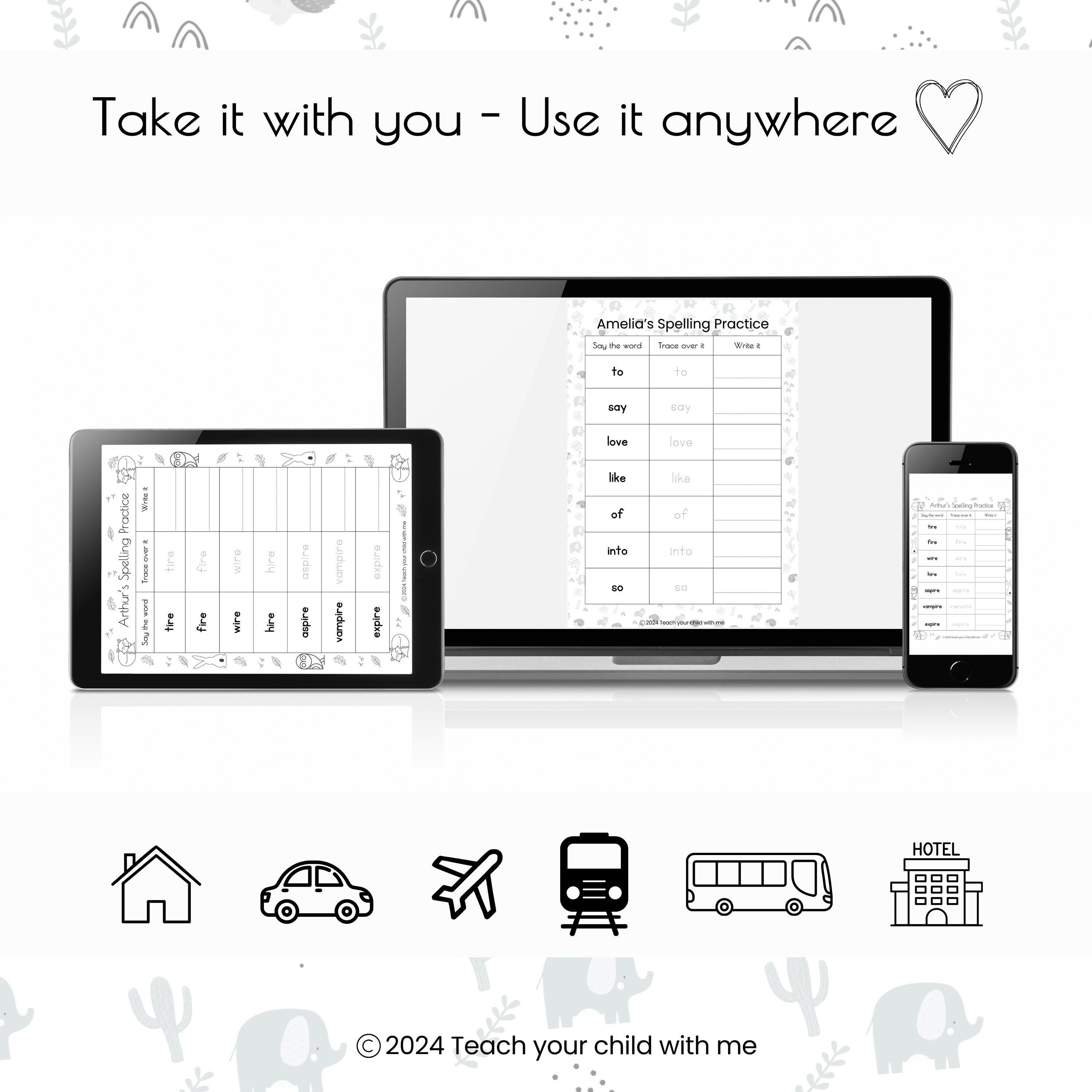 Editable Spelling Practice Worksheets, Help Your Child With Dyslexia ...