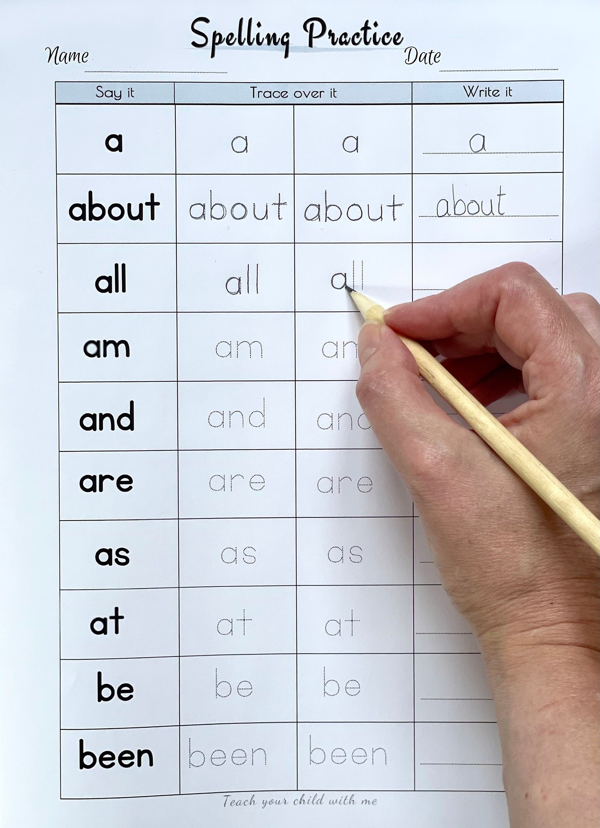 1st GRADE SPELLING WORKSHEETS, Practice Spellings With These Trace-over ...