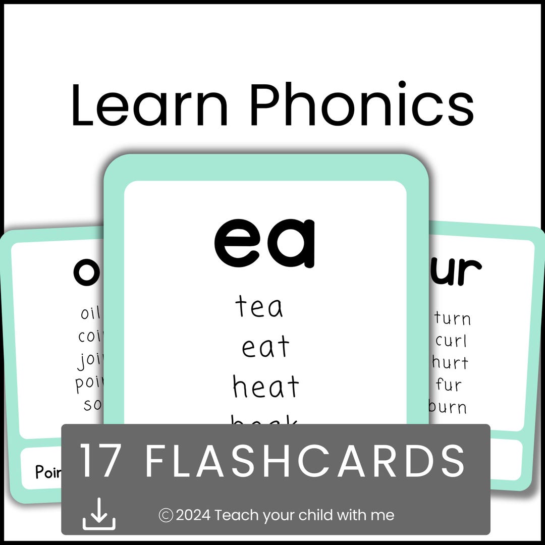 PHONICS PHASE 3 FLASHCARDS, Boost Confidence in Reading, Learn Sounds ...