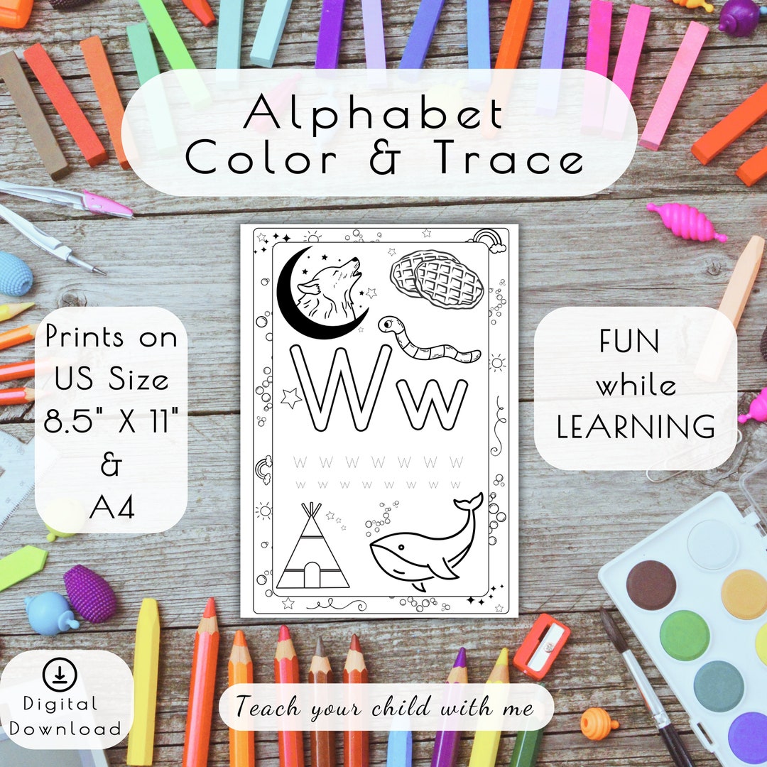 Alphabet Colouring First Sounds. Help Your Child Learn While - Etsy