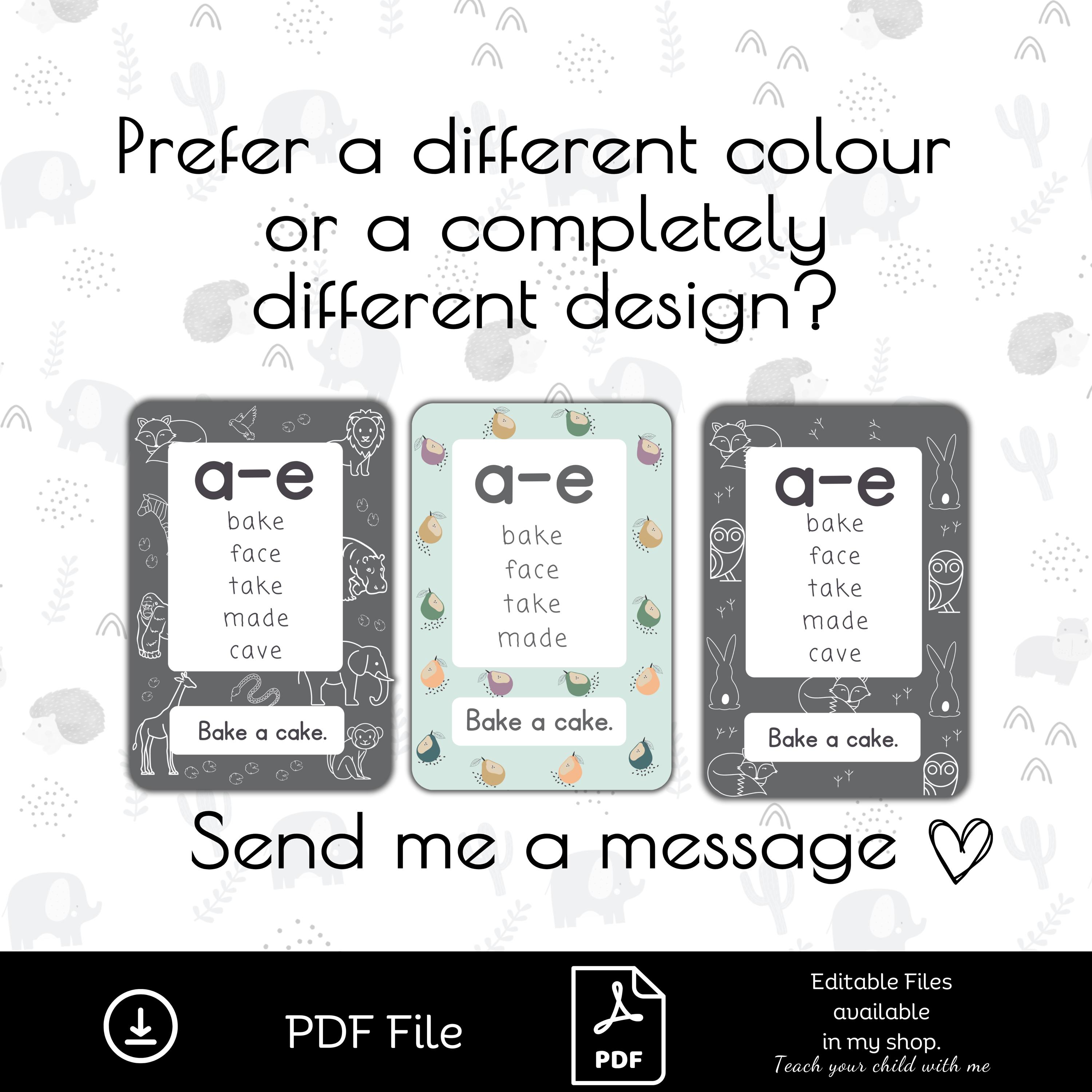 Teach Your Child to Read Kawaii Alphabet Flashcards With Cute Designs ...