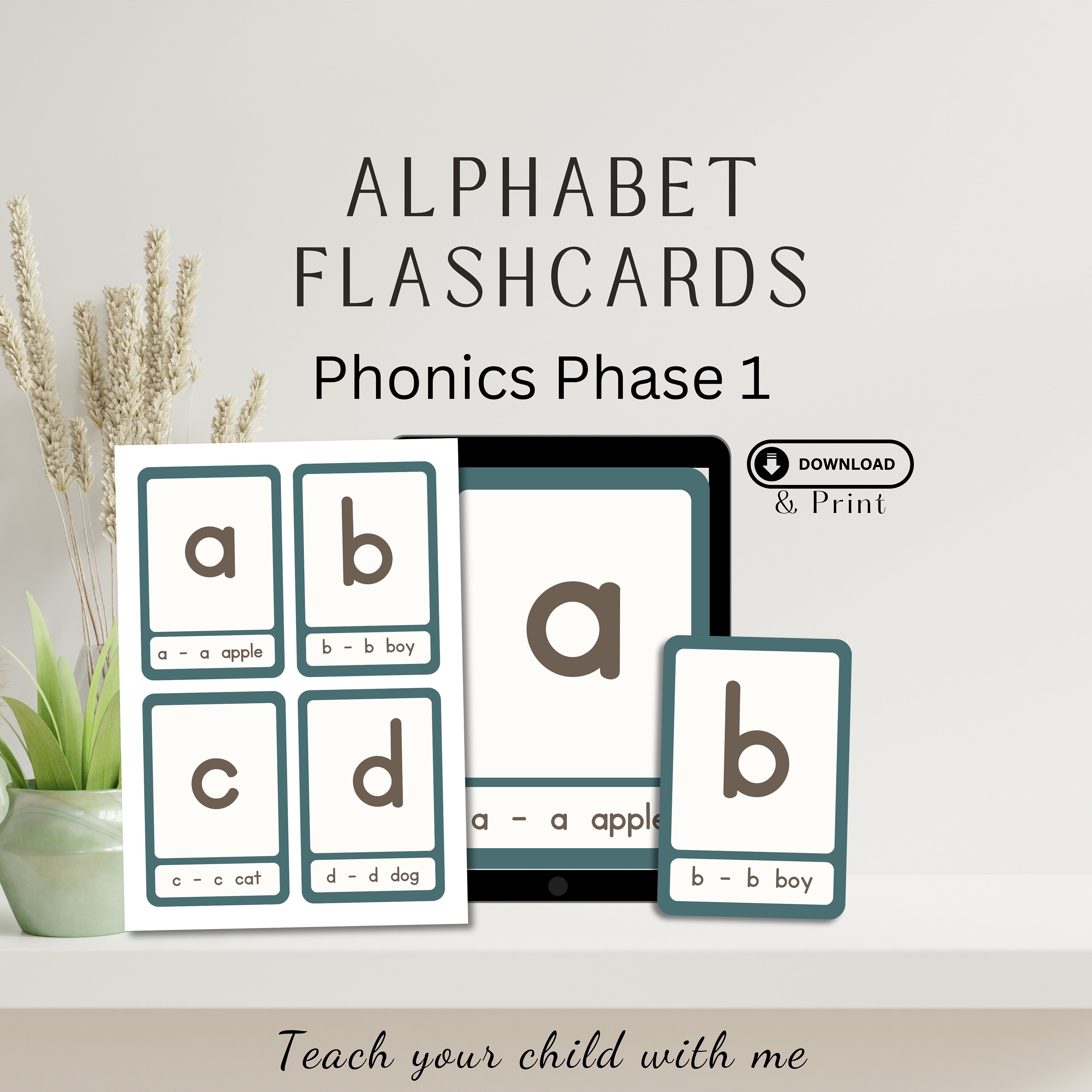 ALPHABET FLASHCARDS, Phonics Phase 1 Cards for Your Little One to ...