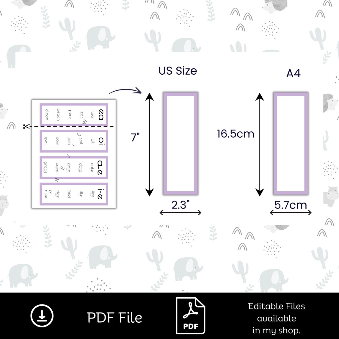 Phonics Bookmarks and Editable Templates Customize With Phonics or ...