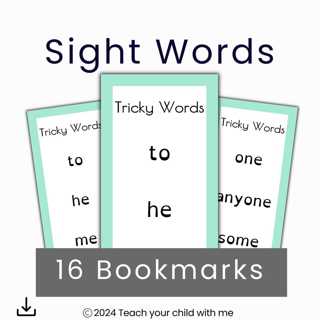 Sight Word Reading Bookmarks! National Curriculum High Frequency Words ...