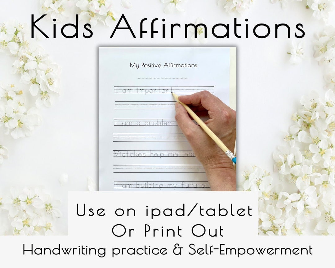 Positive Affirmations to Trace Over. Handwriting Practice for - Etsy