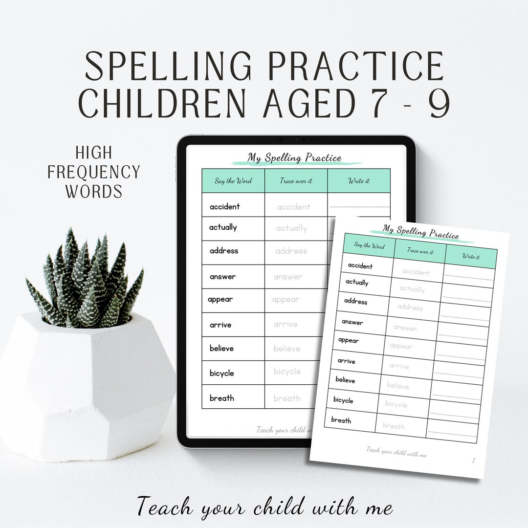 SPELLING PRACTICE WORKSHEETS, Use on Ipad/tablet or Print National ...