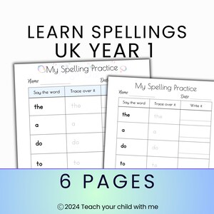 SPELLING PRACTICE Ideal for Ages 5 - 6, Use on Ipad/tablet or Print ...