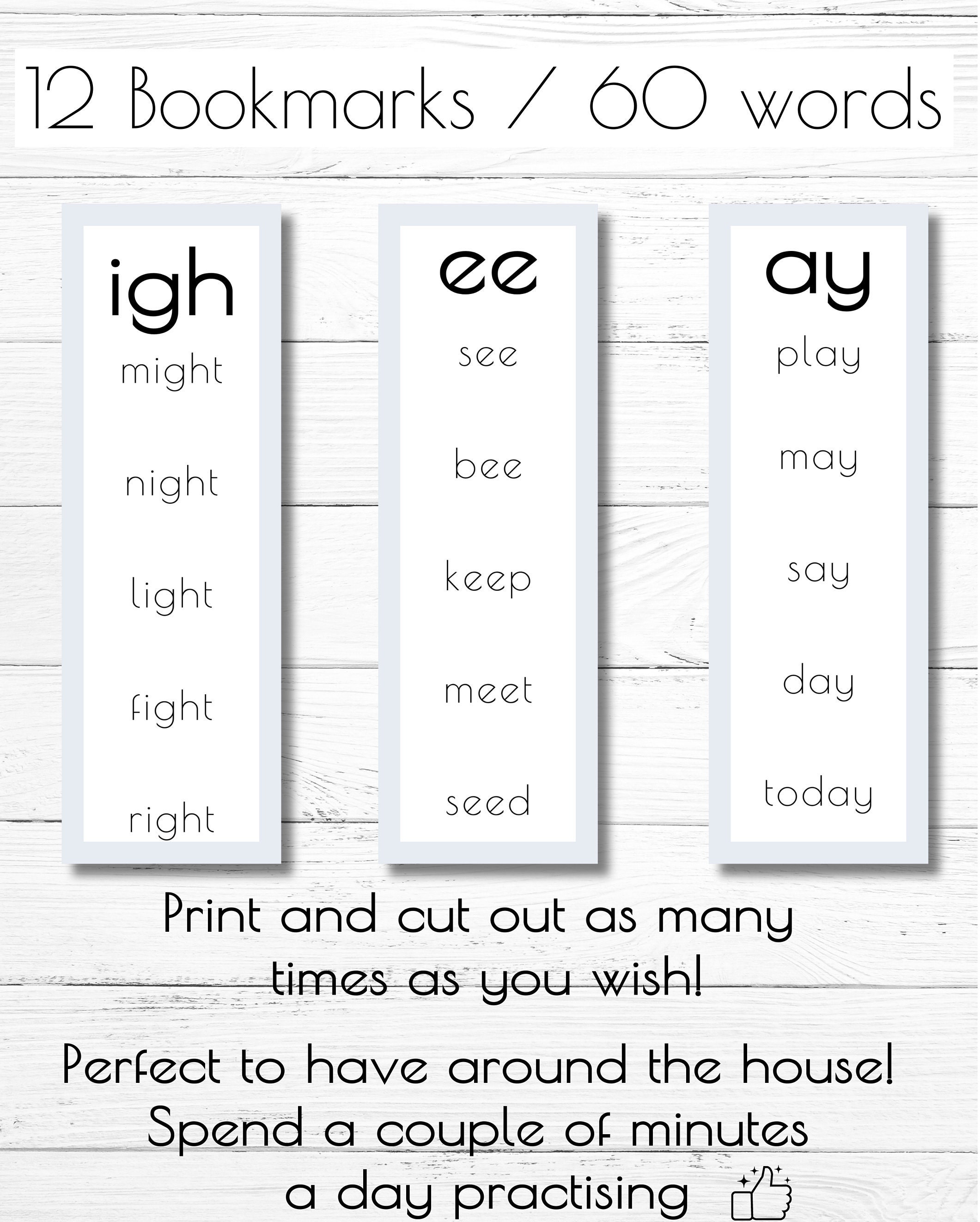 Phonics Set 2 Reading Words Kids Bookmarks Perfect for Home - Etsy