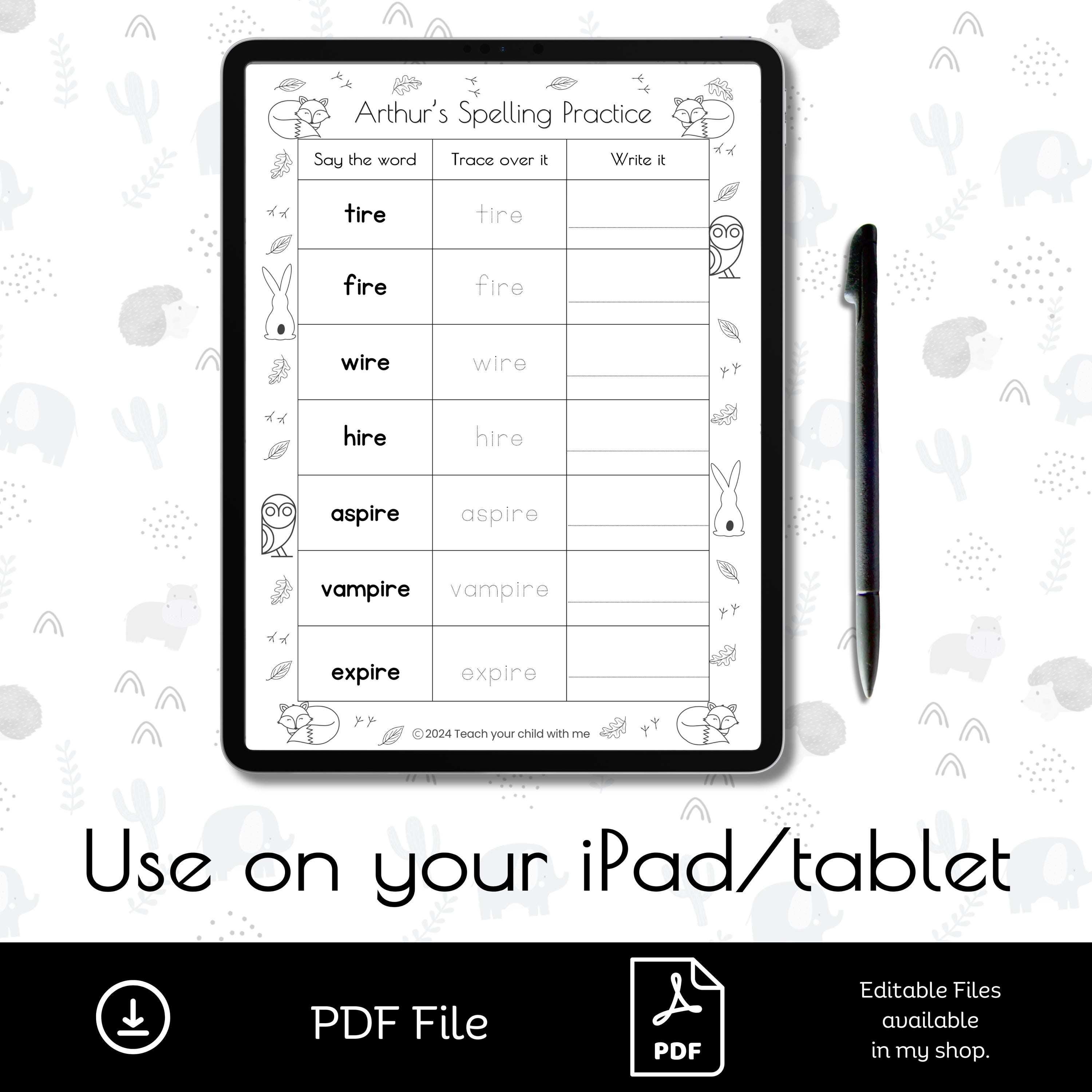 Editable Spelling Practice Worksheets, Help Your Child With Dyslexia ...