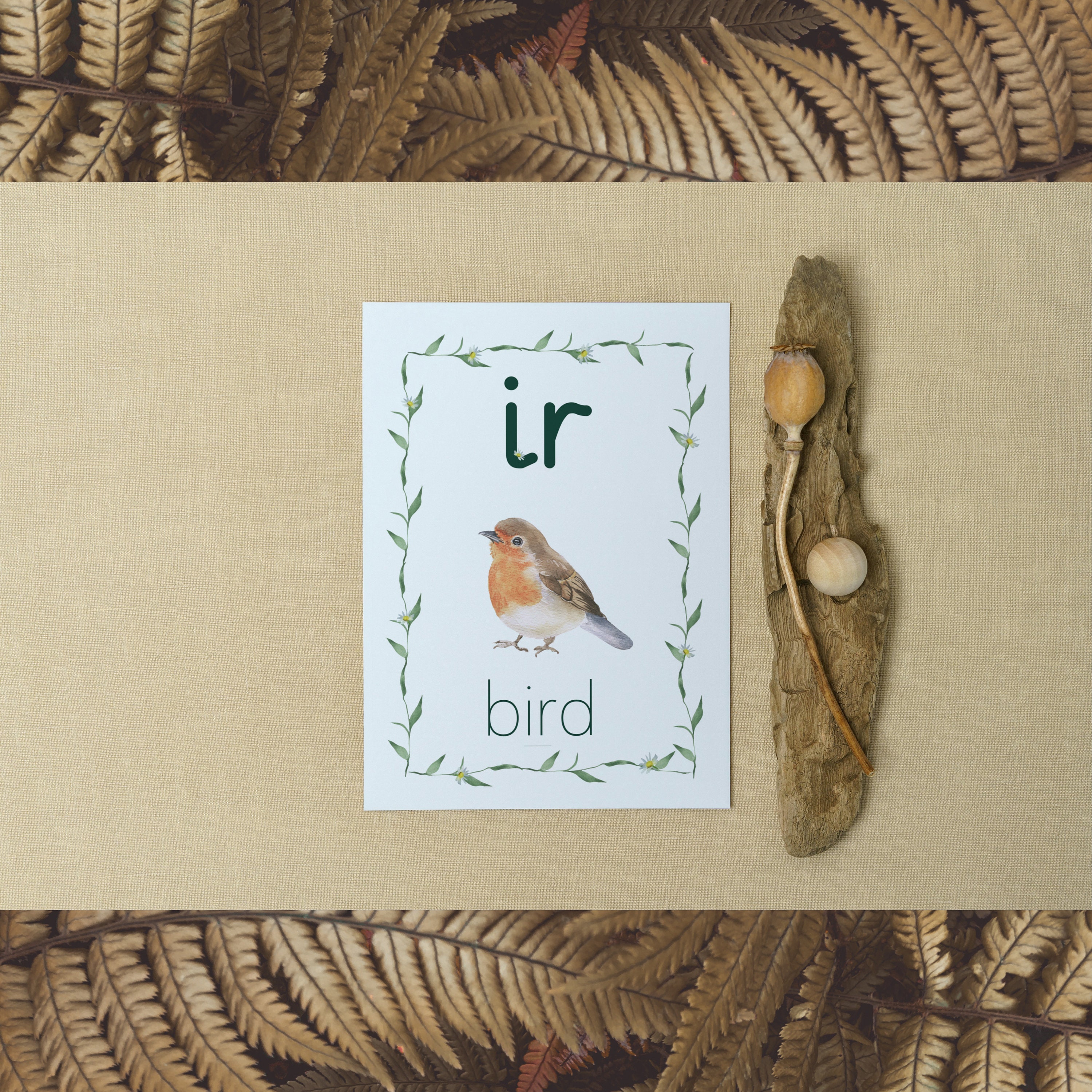 PHONICS PHASE 2 FLASHCARDS, Watercolor, Nature Design, Perfect for ...