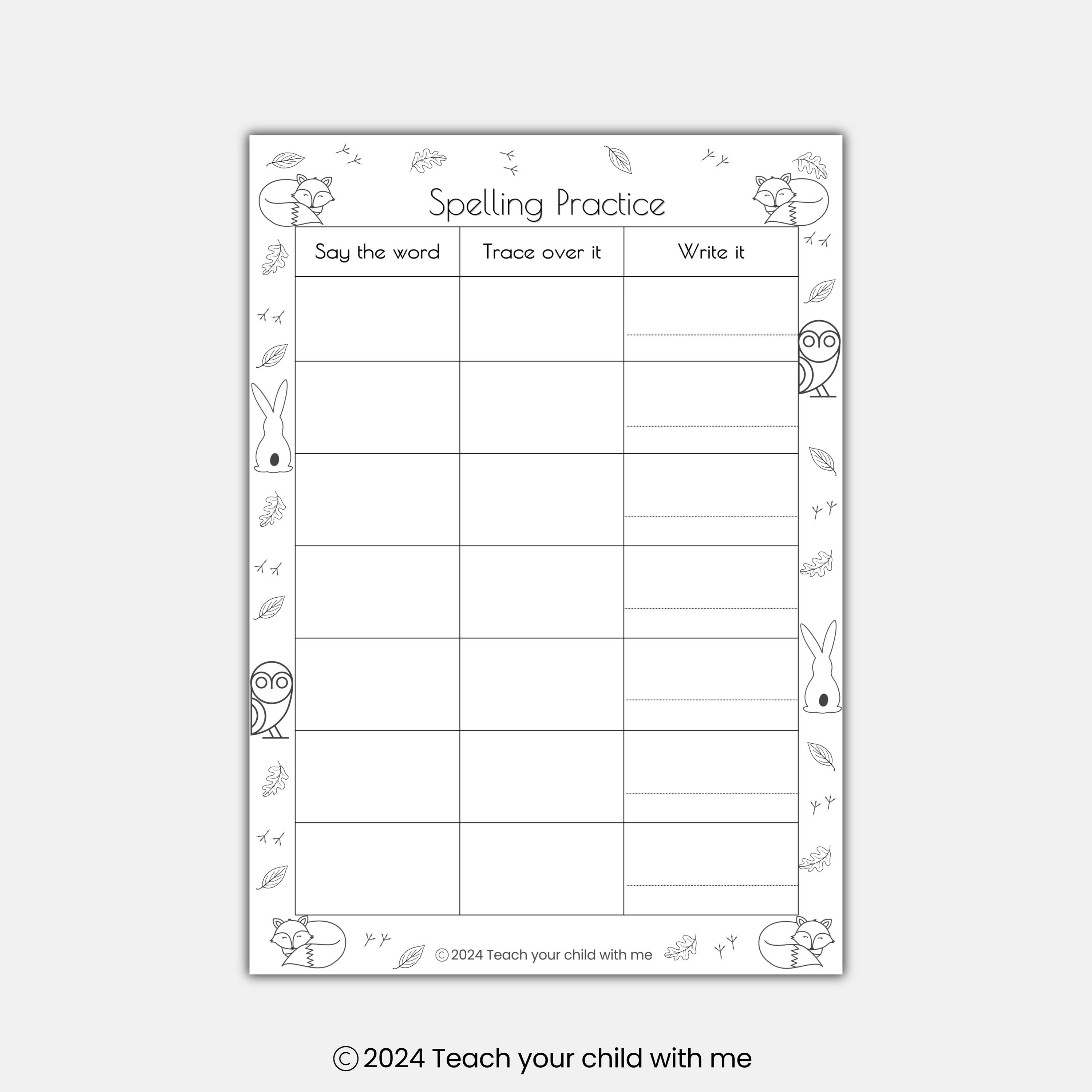 Editable Spelling Practice Worksheets, Help Your Child With Dyslexia ...