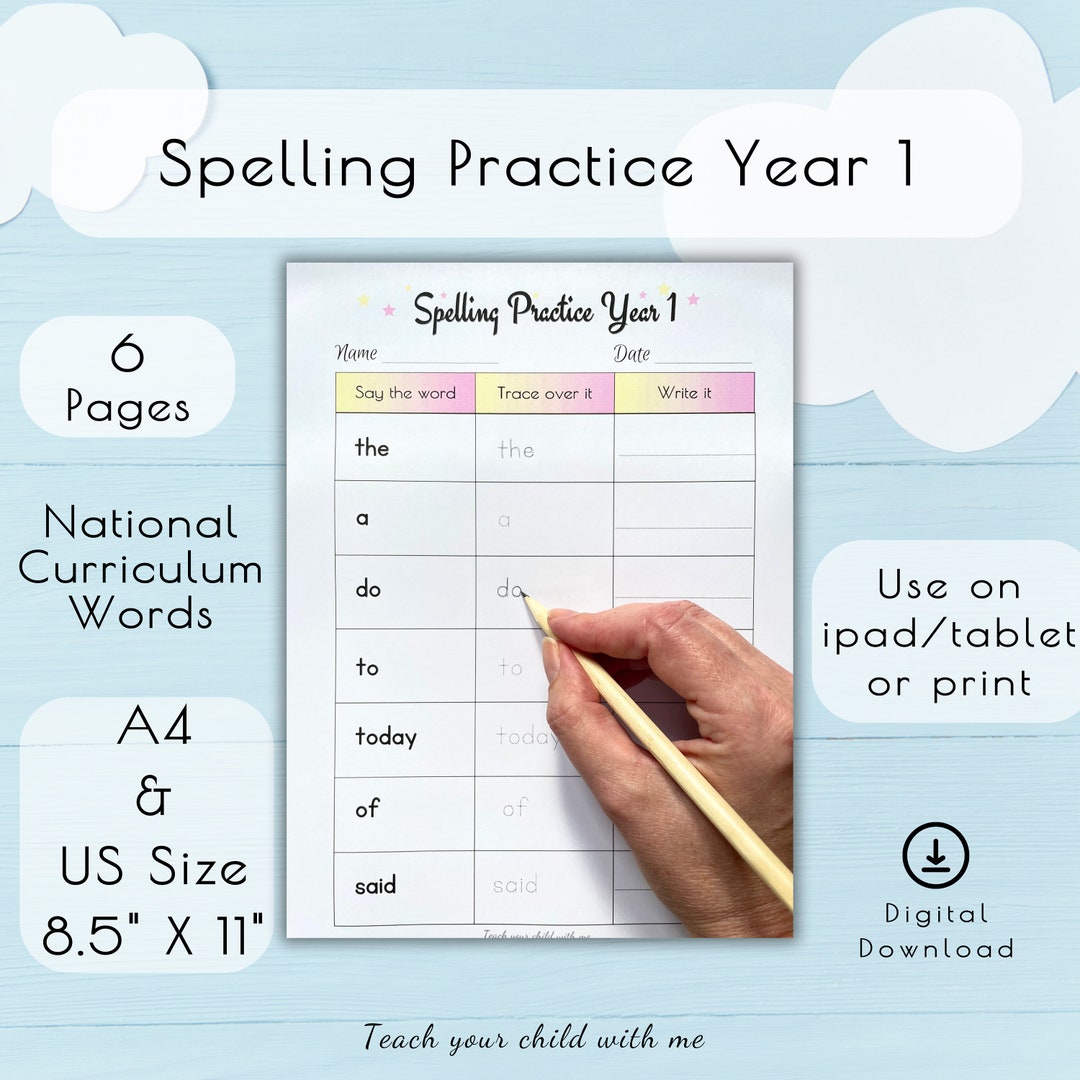 Spelling Practice for Children in Year 1 Use on Ipad/tablet - Etsy