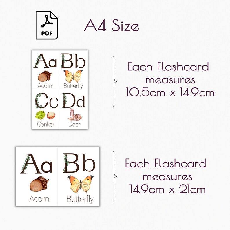 WOODLAND ALPHABET FLASHCARDS, Watercolor Design, Perfect for Forest and ...