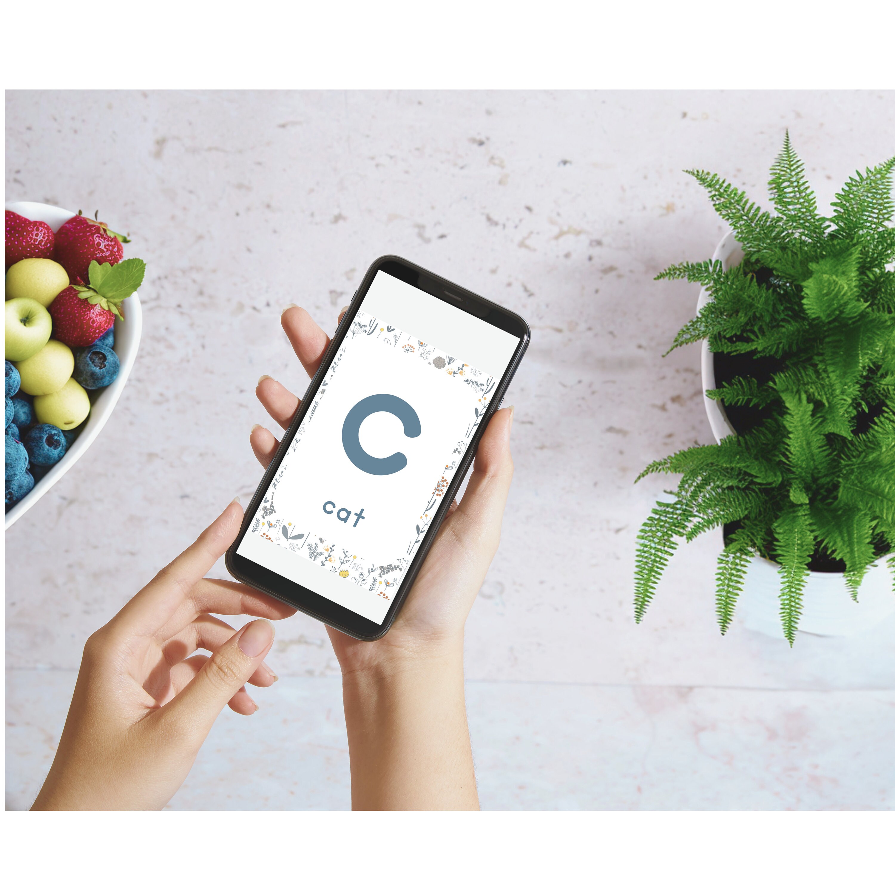 ALPHABET FLASHCARDS Boho Wildflower Style, First Phonics Sounds ...