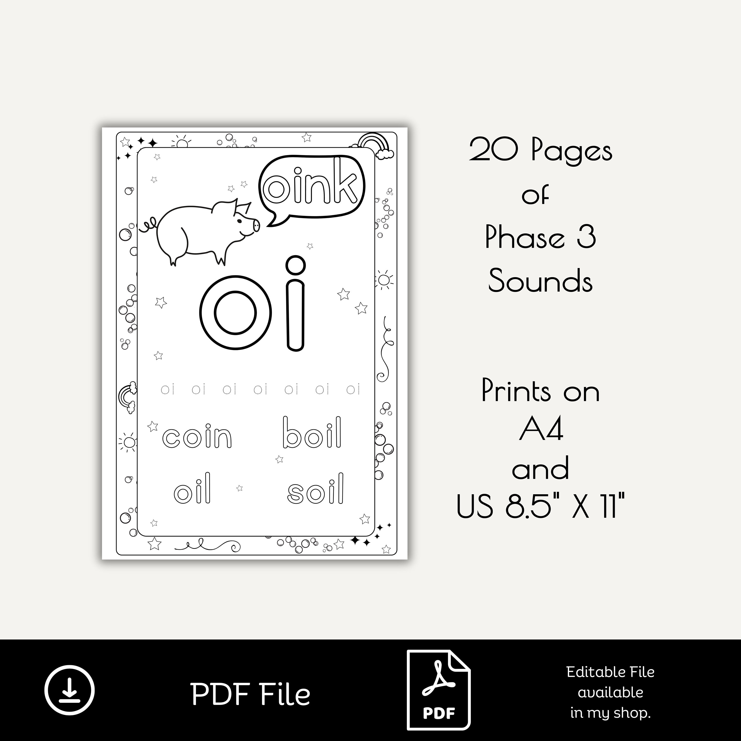 Phonics Phase 3 Colouring, Making Learning to Read Fun Perfect to Boost ...