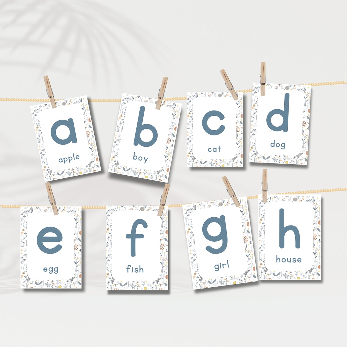 ALPHABET FLASHCARDS Boho Wildflower Style, First Phonics Sounds ...