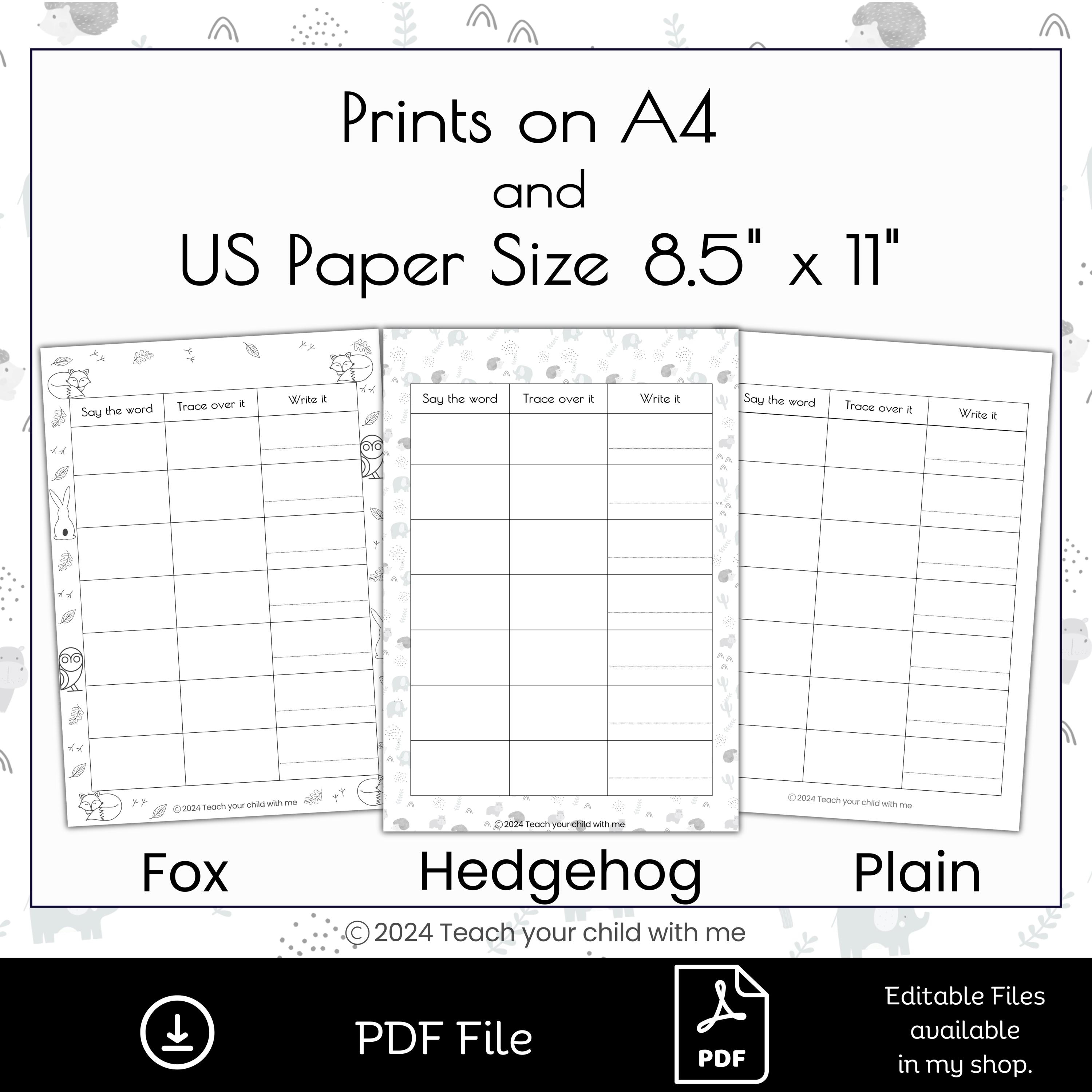 Editable Spelling Practice Worksheets, Help Your Child With Dyslexia ...