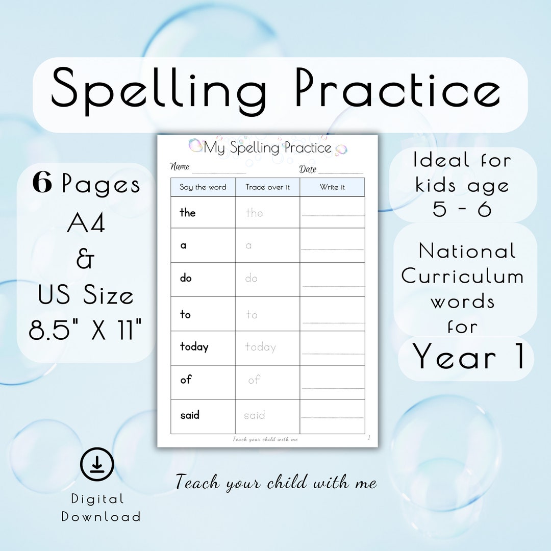 SPELLING PRACTICE Ideal for Ages 5 6 Use on Ipad/tablet or - Etsy