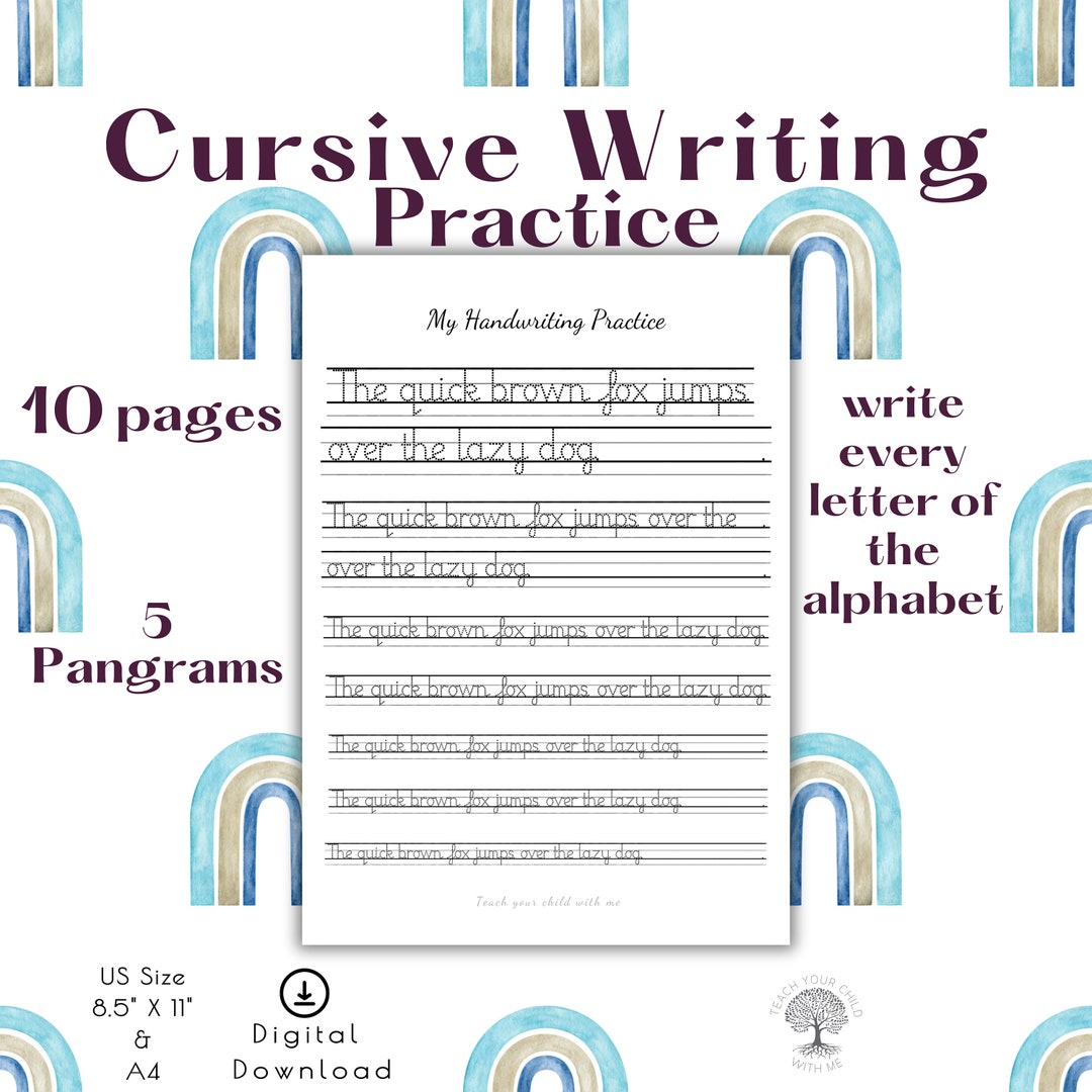 CURSIVE HANDWRITING PRACTICE, Learn Joined up Writing and Improve Fine ...