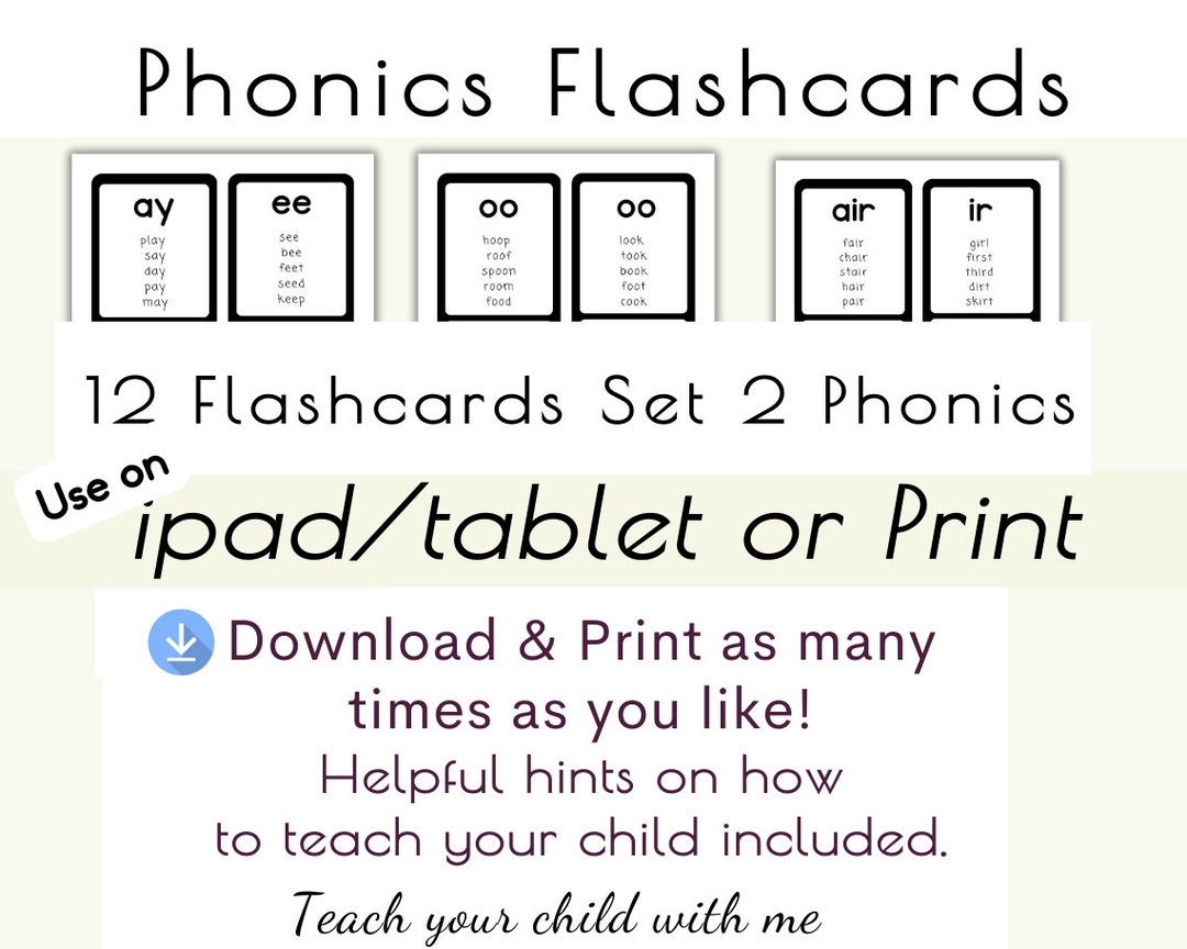 Phonics Flashcards Sounds Set 2 Learn Phonics Year 1 - Etsy Australia