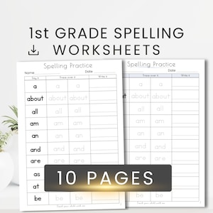 1st GRADE SPELLING WORKSHEETS, Practice Spellings With These Trace-over ...