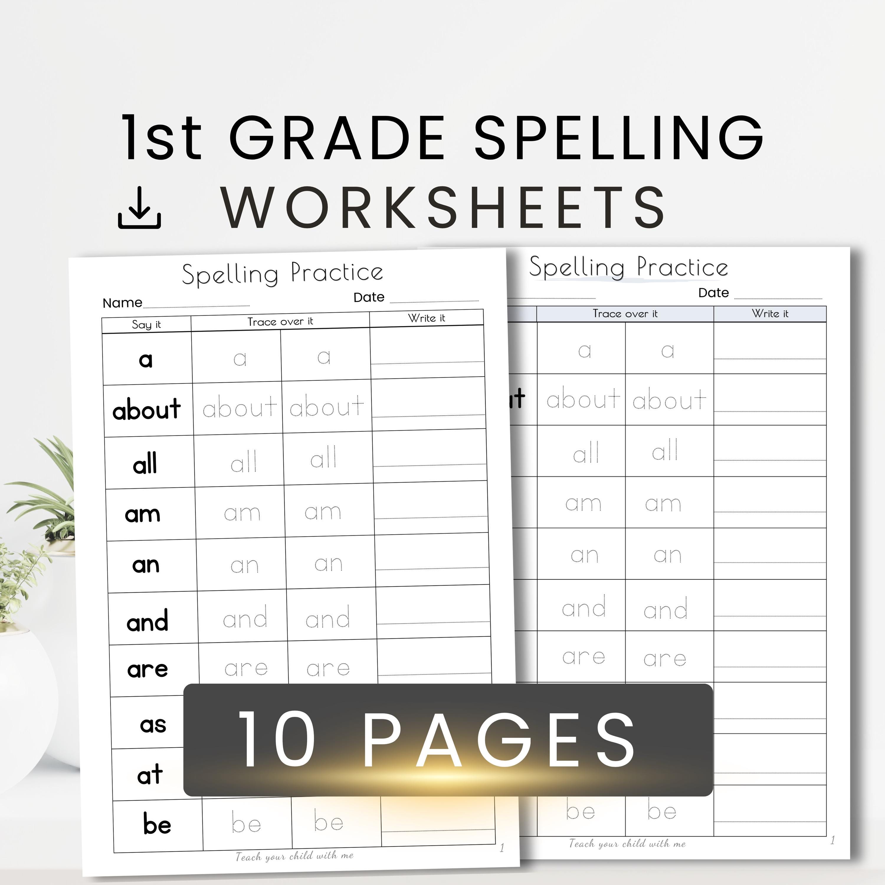 1st Grade Spelling Practice Worksheets 1st Grade Free Spelling Lists