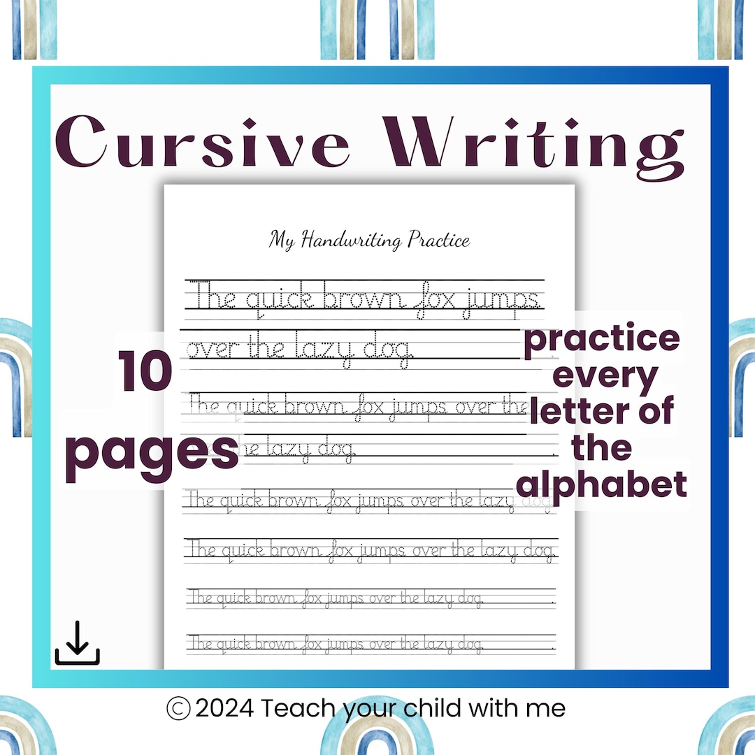 CURSIVE HANDWRITING PRACTICE, Learn Joined up Writing and Improve Fine ...