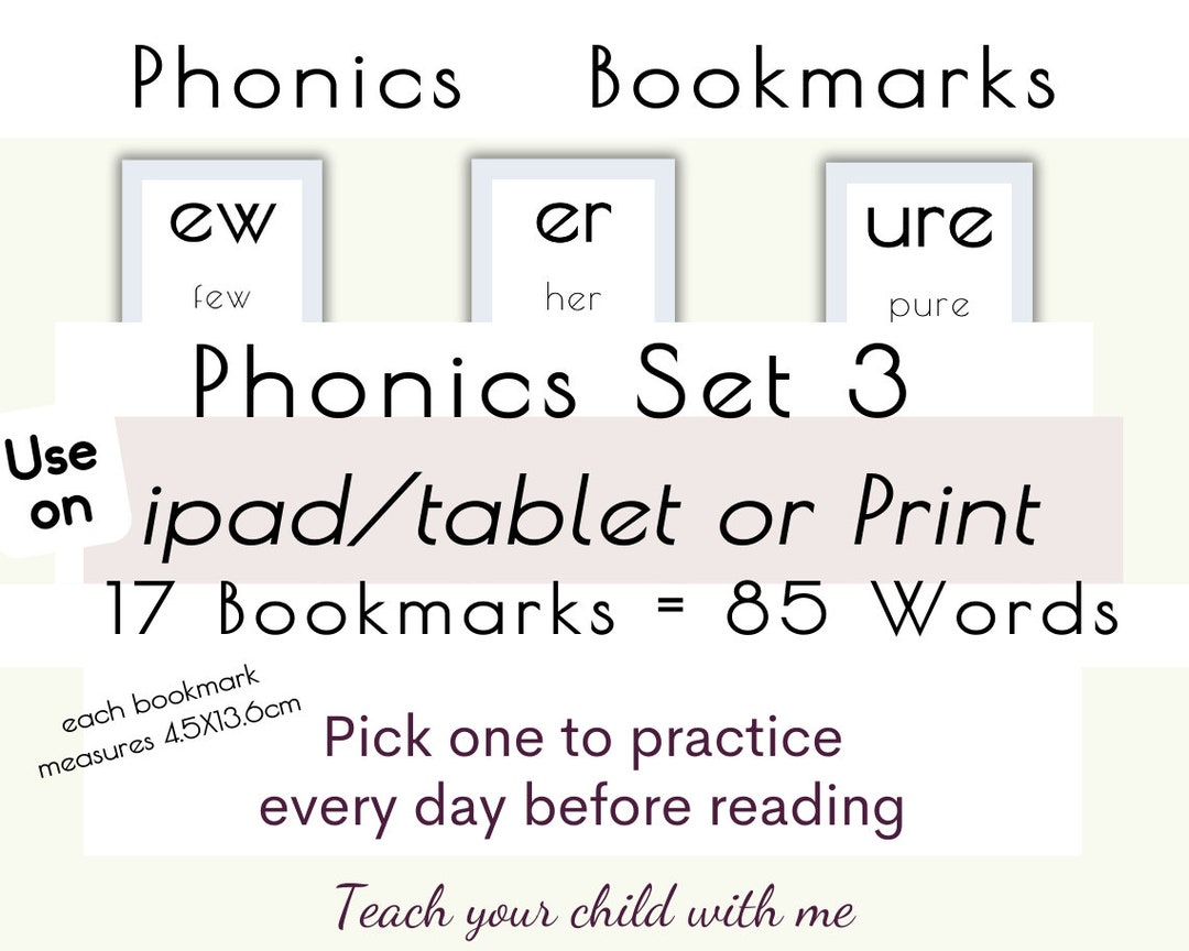 Kids Phonics Bookmarks Learn Phonics Set 3 Perfect for - Etsy