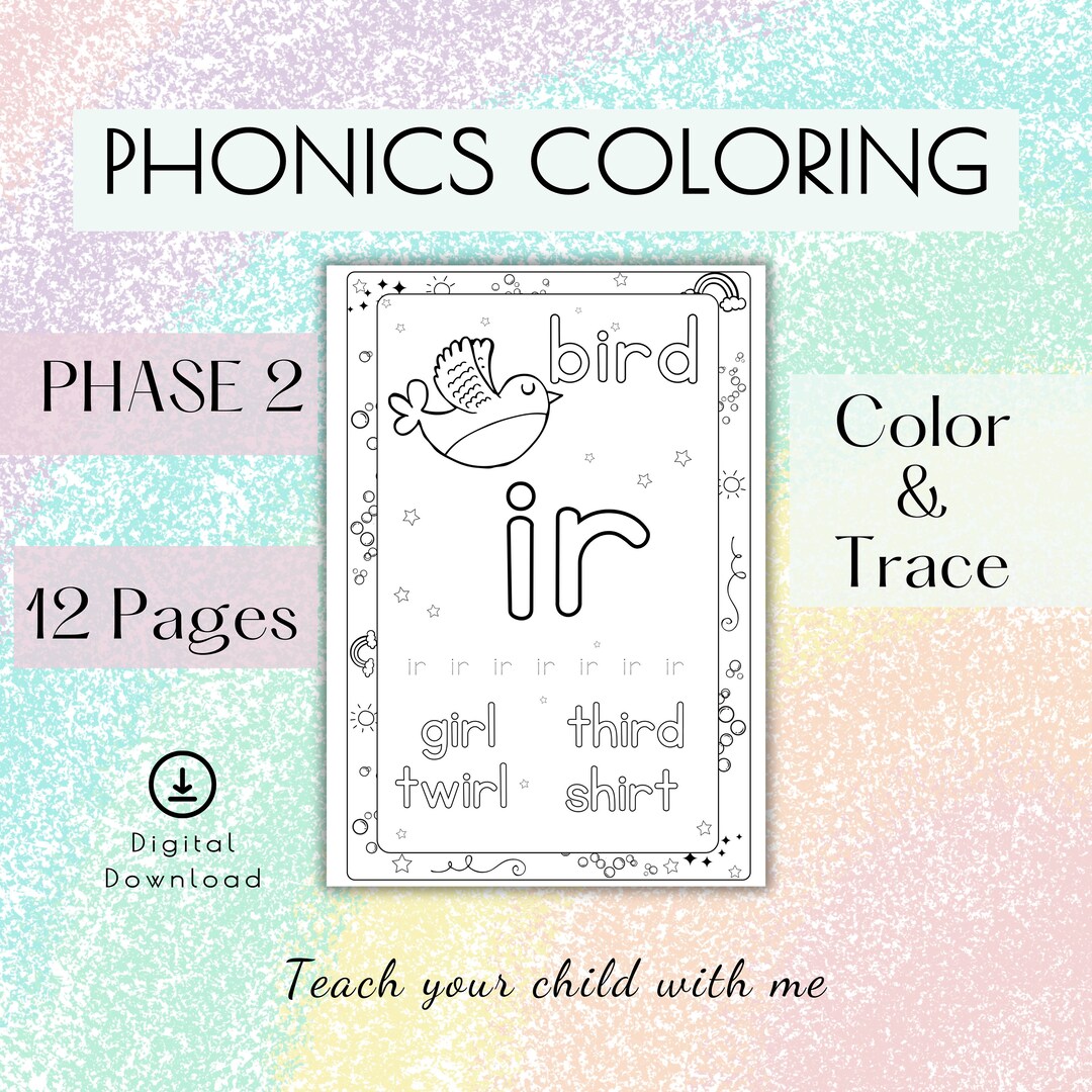 Learn Phonics Phonics Colouring Phonics Sounds Set 2 - Etsy