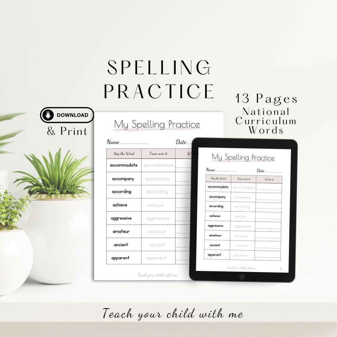 Spelling Worksheets With National Curriculum, Year 5 and 6 Words for ...