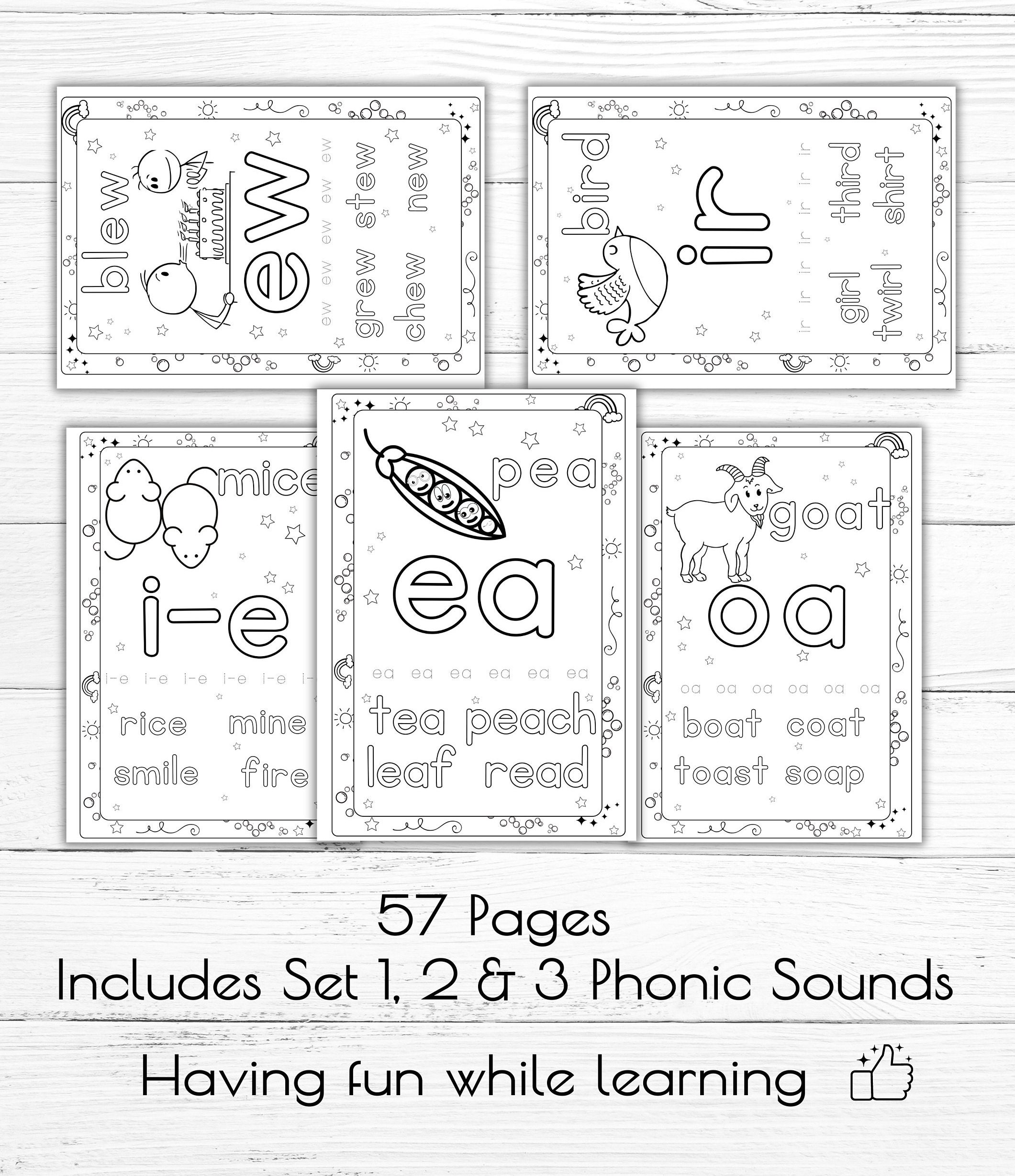Phonics Phase 1 2 And 3 Coloring Learn Phonics While Having Fun Boost