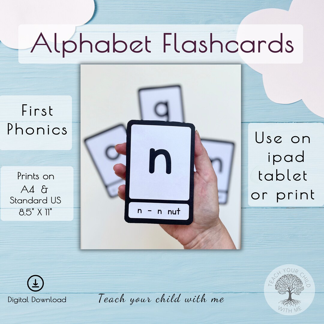 REDUCED PRICE Alphabet Flashcards Learning Pronunciation of - Etsy