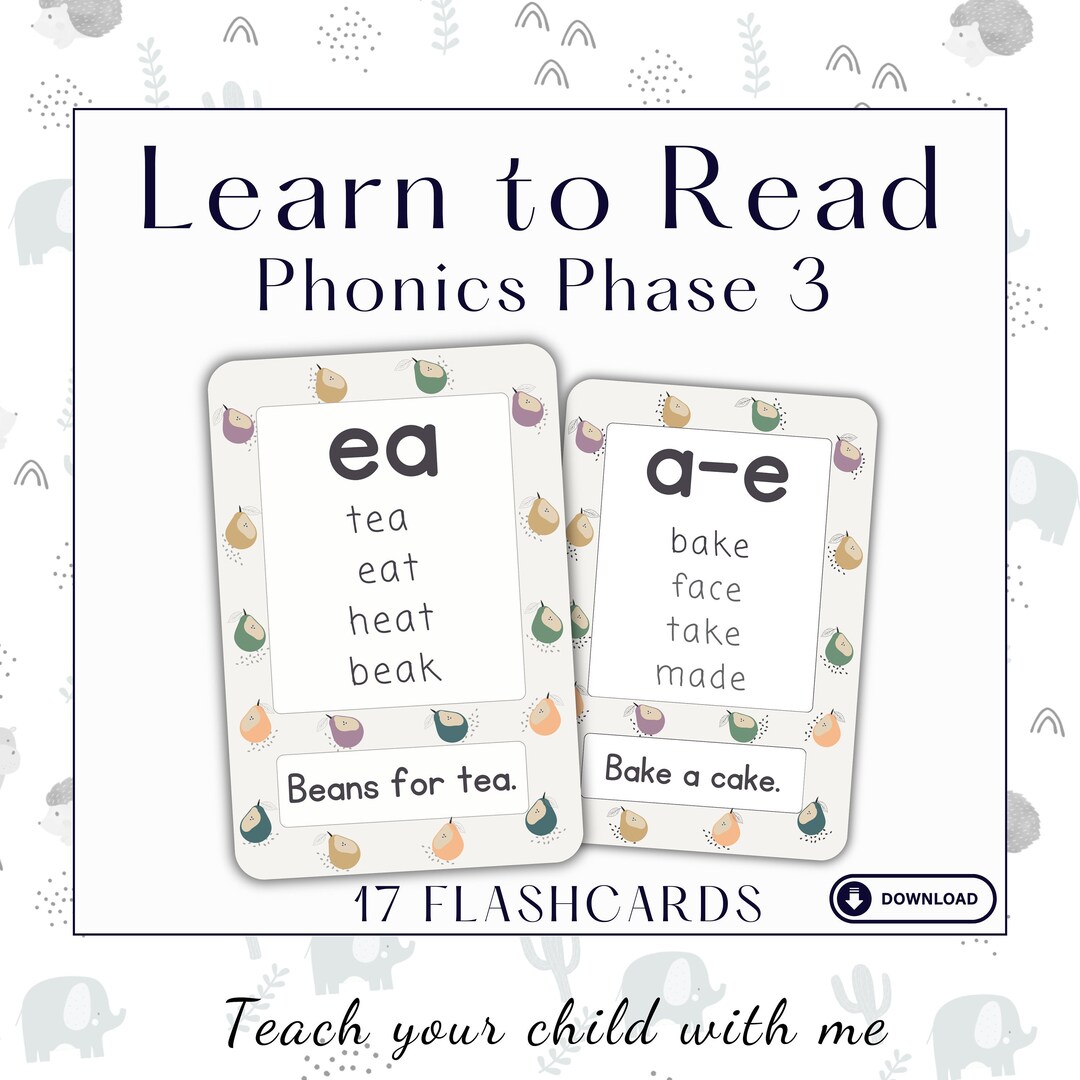 Phonics Phase 3 Flashcards! Help Your Child Learn to Read by Practising ...